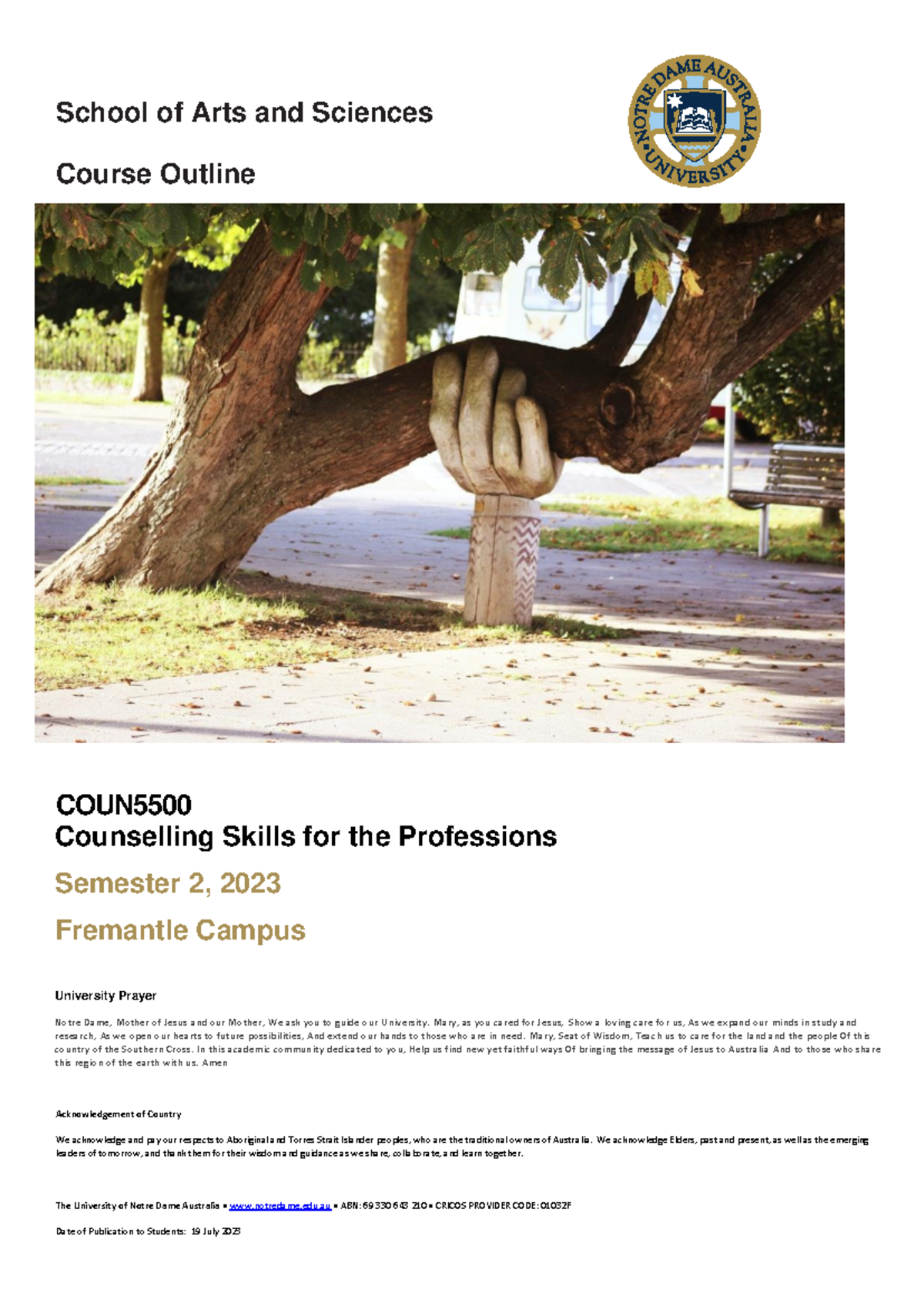 COUN5500 23S2 FRM - Course outline for Counselling skills for the ...