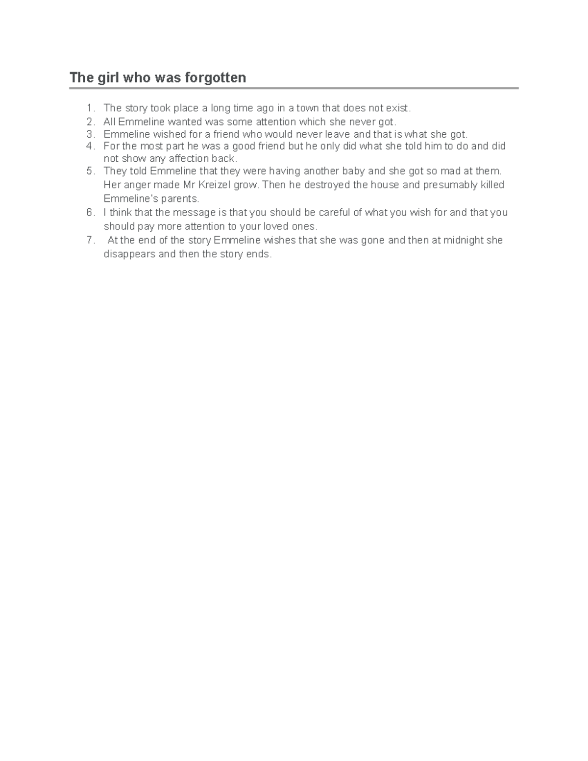 The girl who was forgotten - The story took place a long time ago in a ...