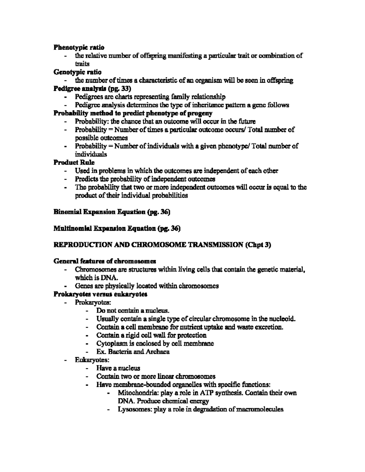 Genetics Review Sheet 1 pg4 - ANSC 305 - Studocu