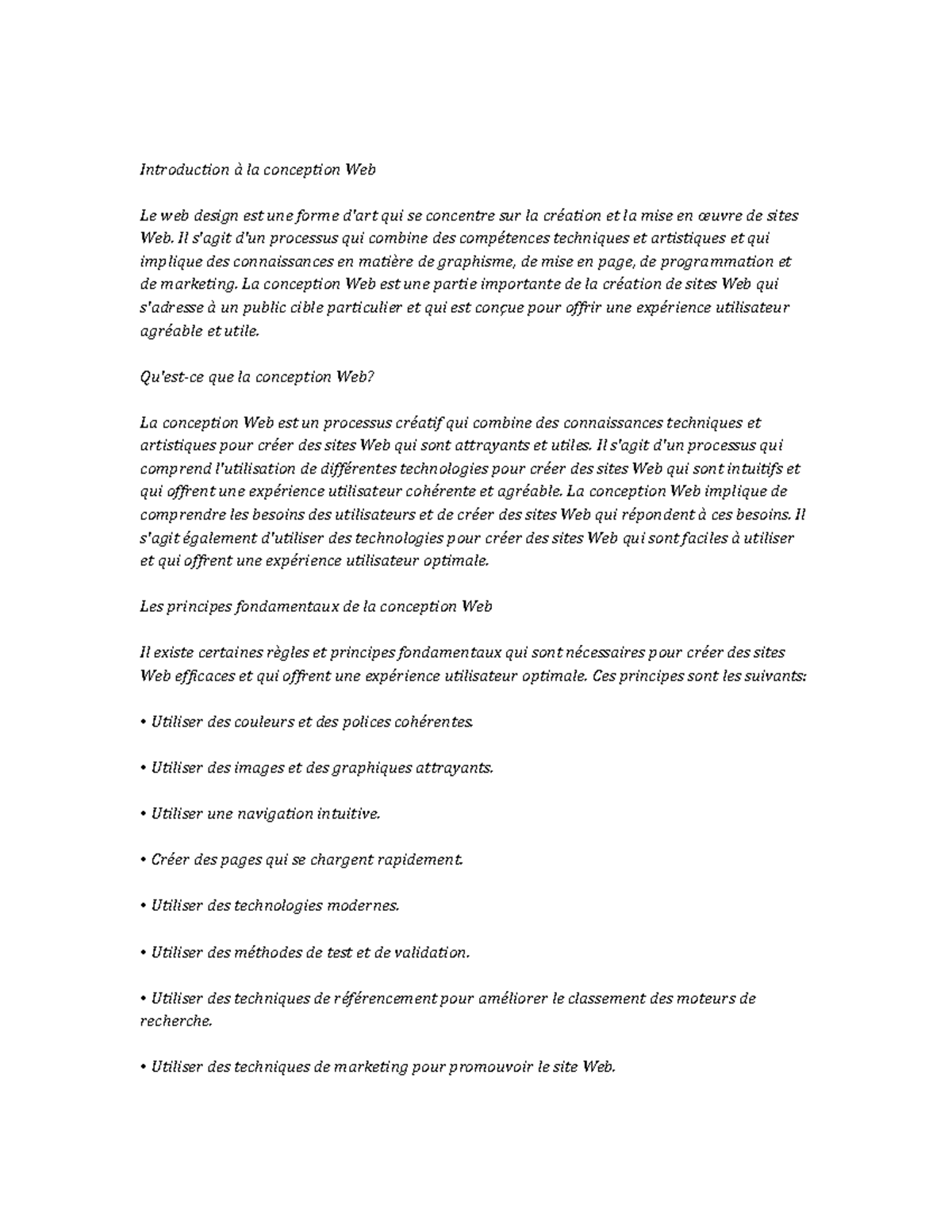 Web Design Study Notes - Introduction à la conception Web Le web design ...