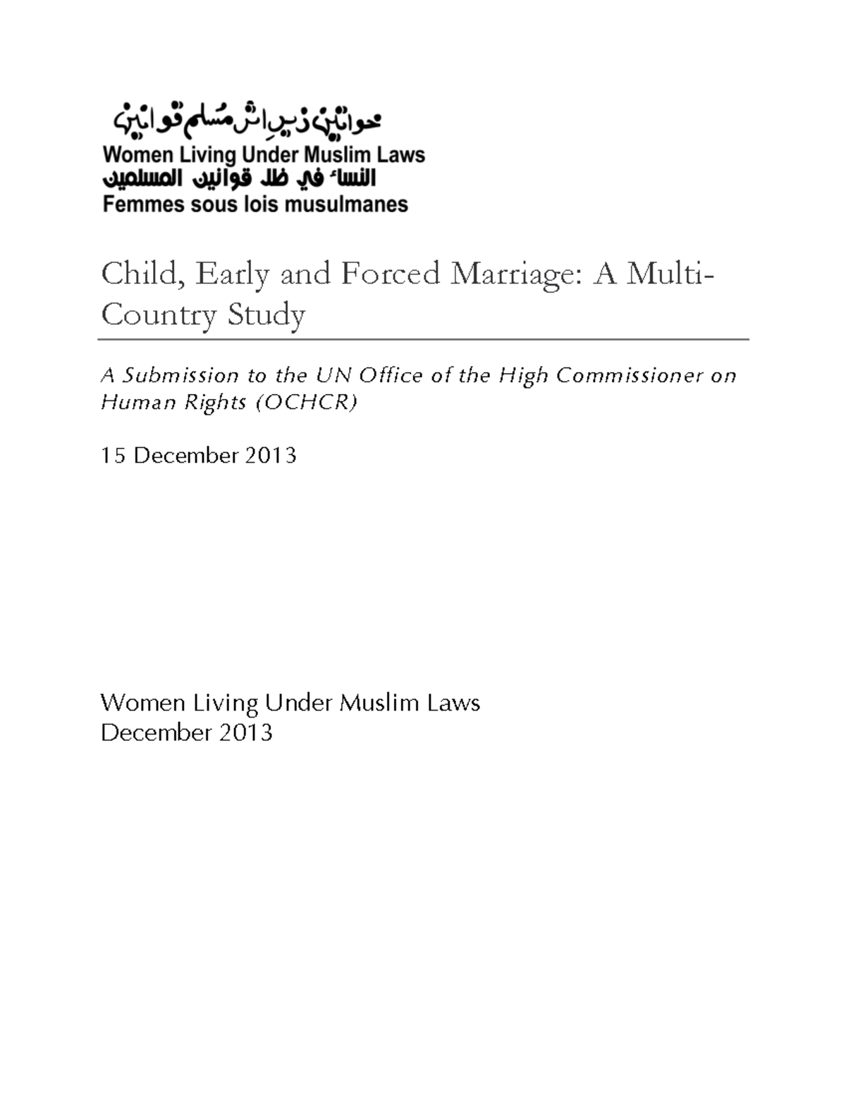 Forcedmarriage - AFL2602 Notes - Child, Early and Forced Marriage: A ...