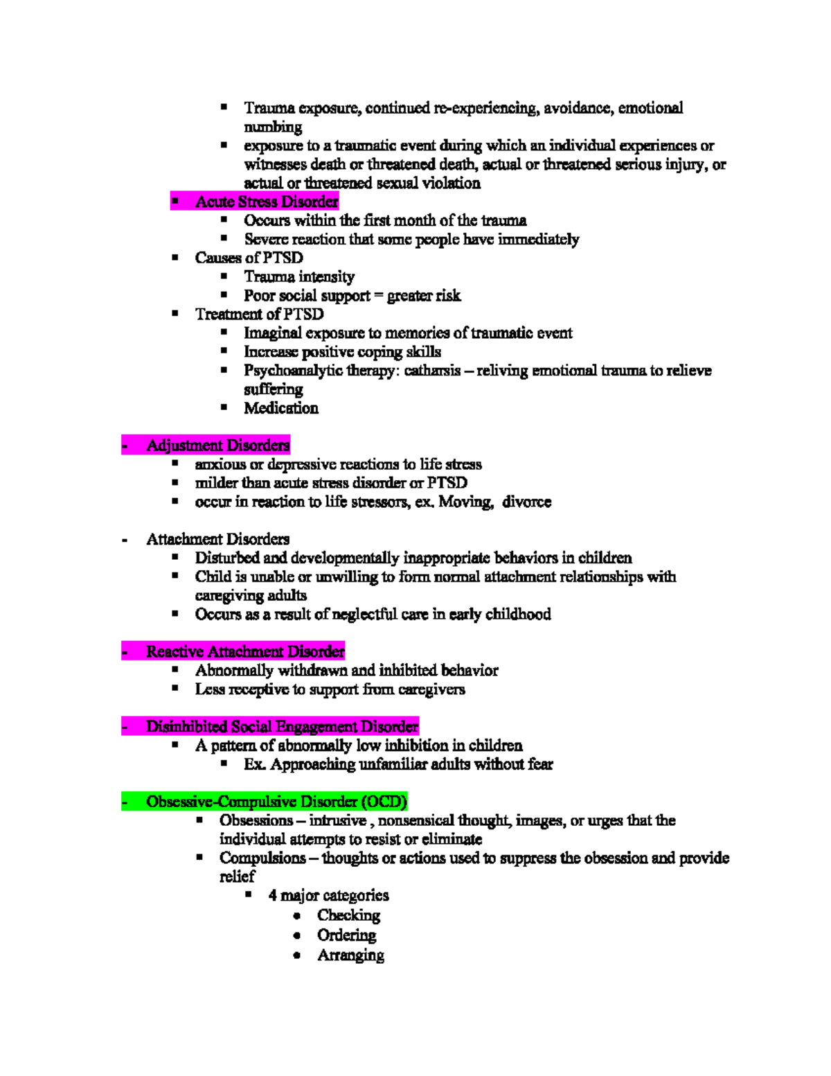 Abnormal Psychology Study Guide 1 pg4 - PSY 302 - Studocu