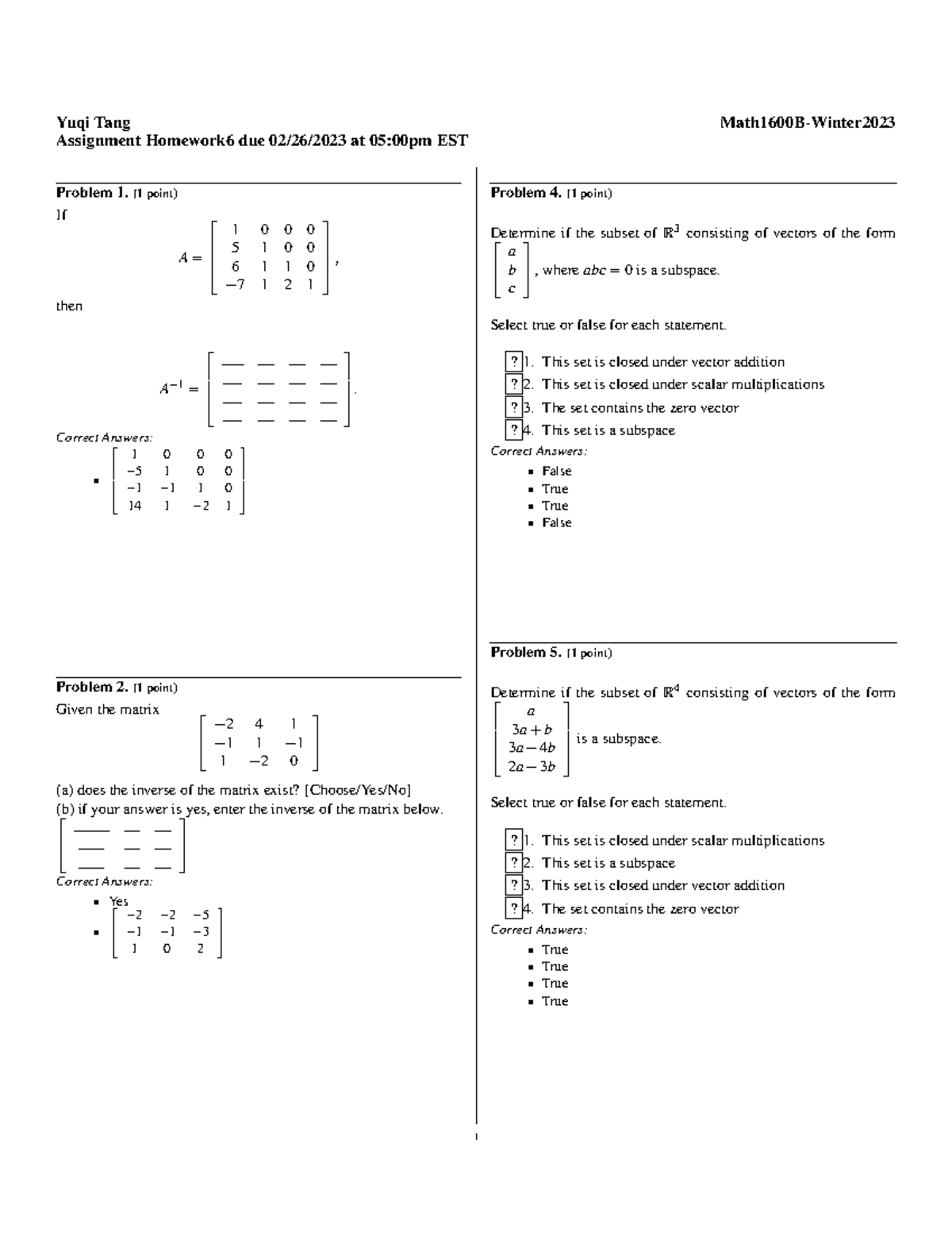Math1600B-Winter 2023 Homework6 - Yuqi Tang Math1600B-Winter Assignment ...