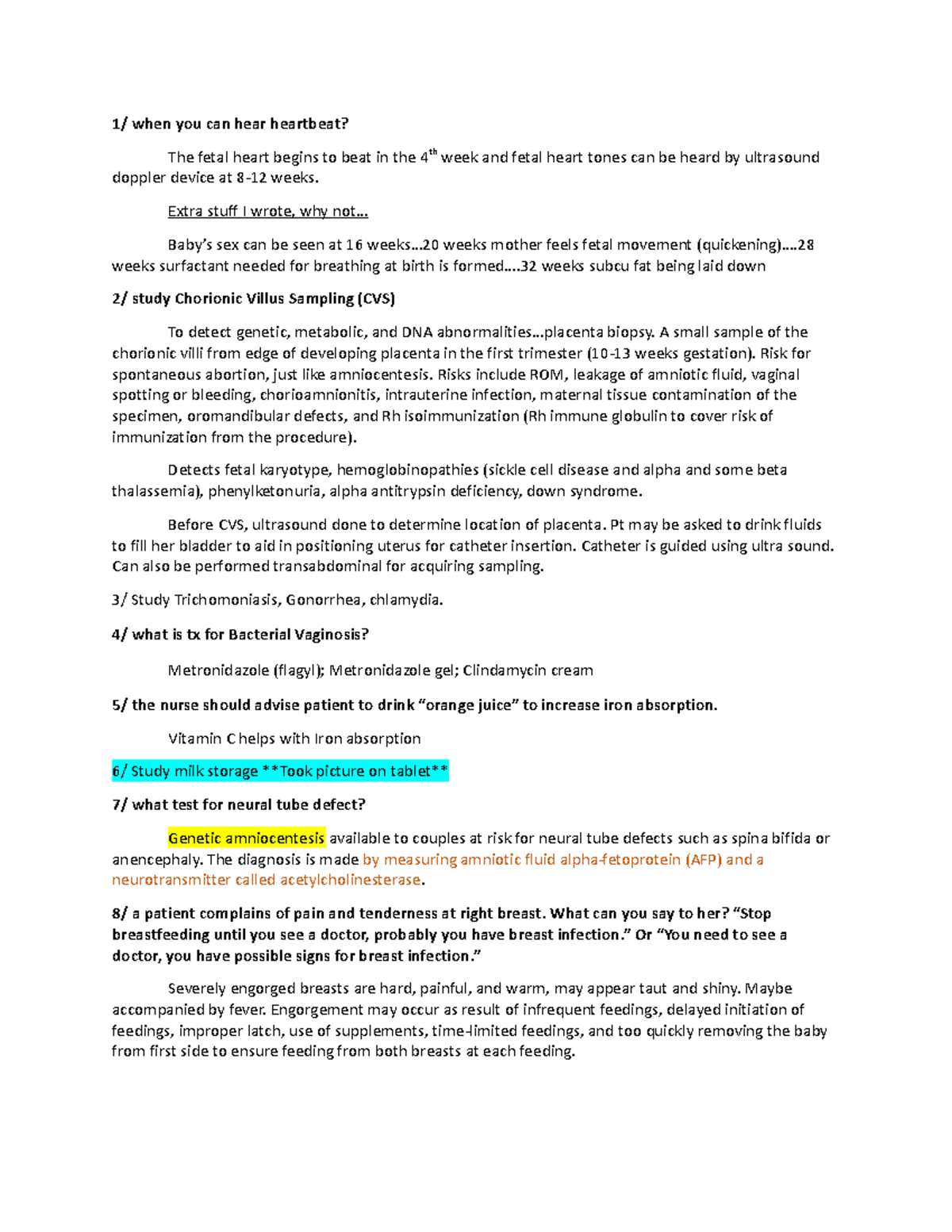 OB Final - itws good - 1/ when you can hear heartbeat? The fetal heart begins to beat in the 4th ...