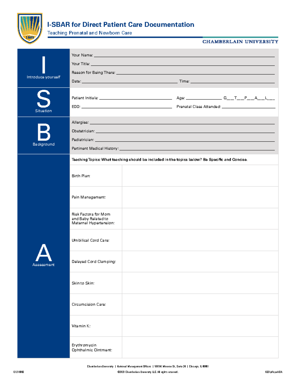 NR-327 I-SBAR Teaching Newborn Prenatal Care Final May 2021 - 12-210063 ...