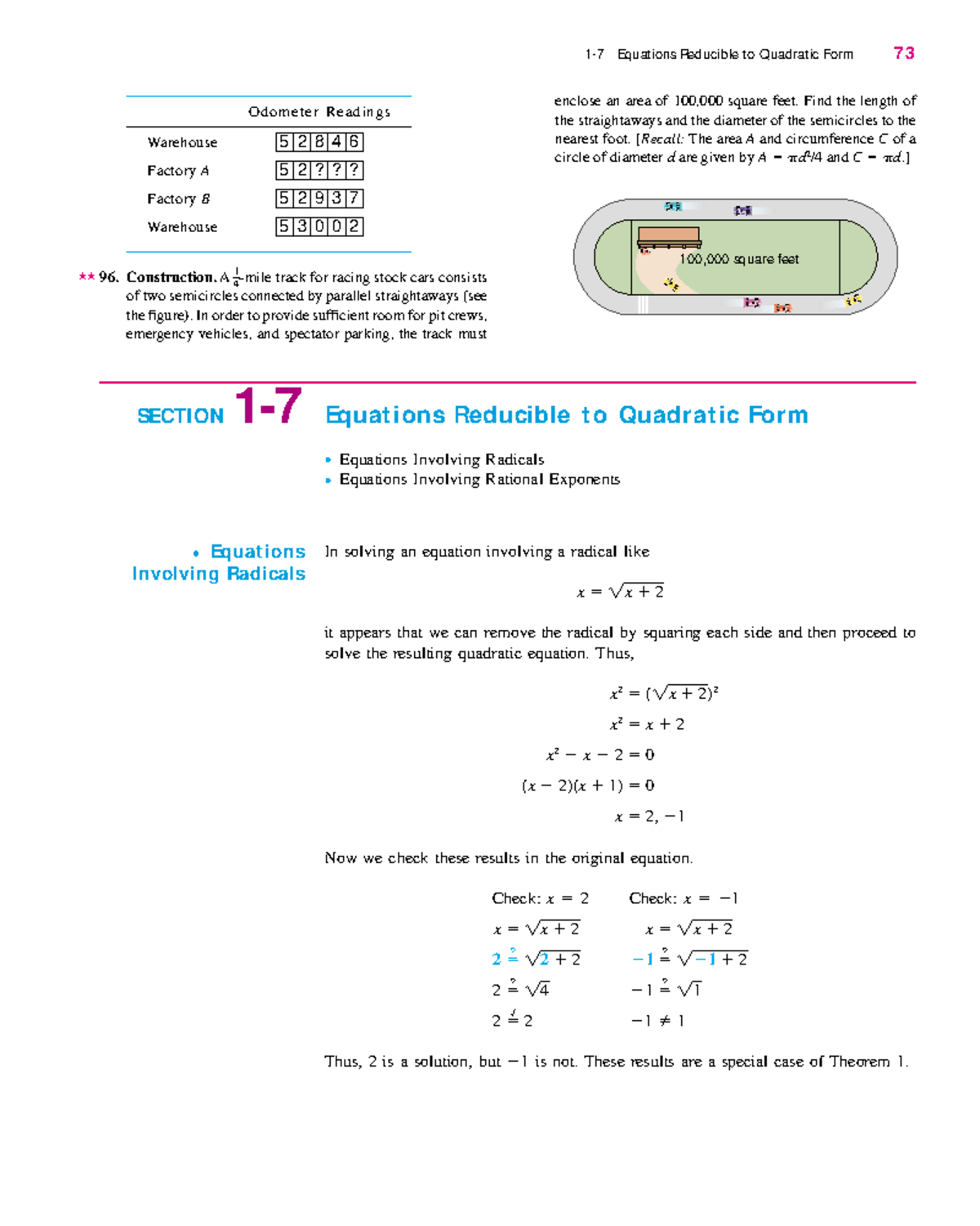 Bpc5 ch01-07 - lec - 1-7 Equations Reducible to Quadratic Form 73 Od om ...