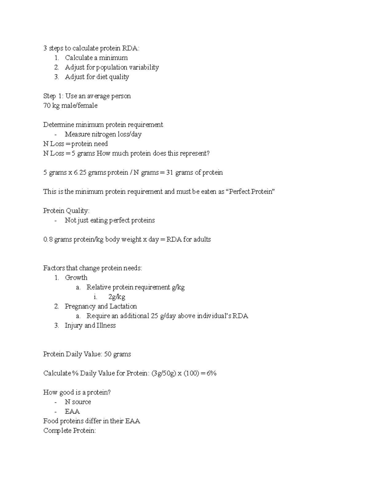 How Much Protein - NUT 10 - UC Davis - 3 steps to calculate protein RDA ...