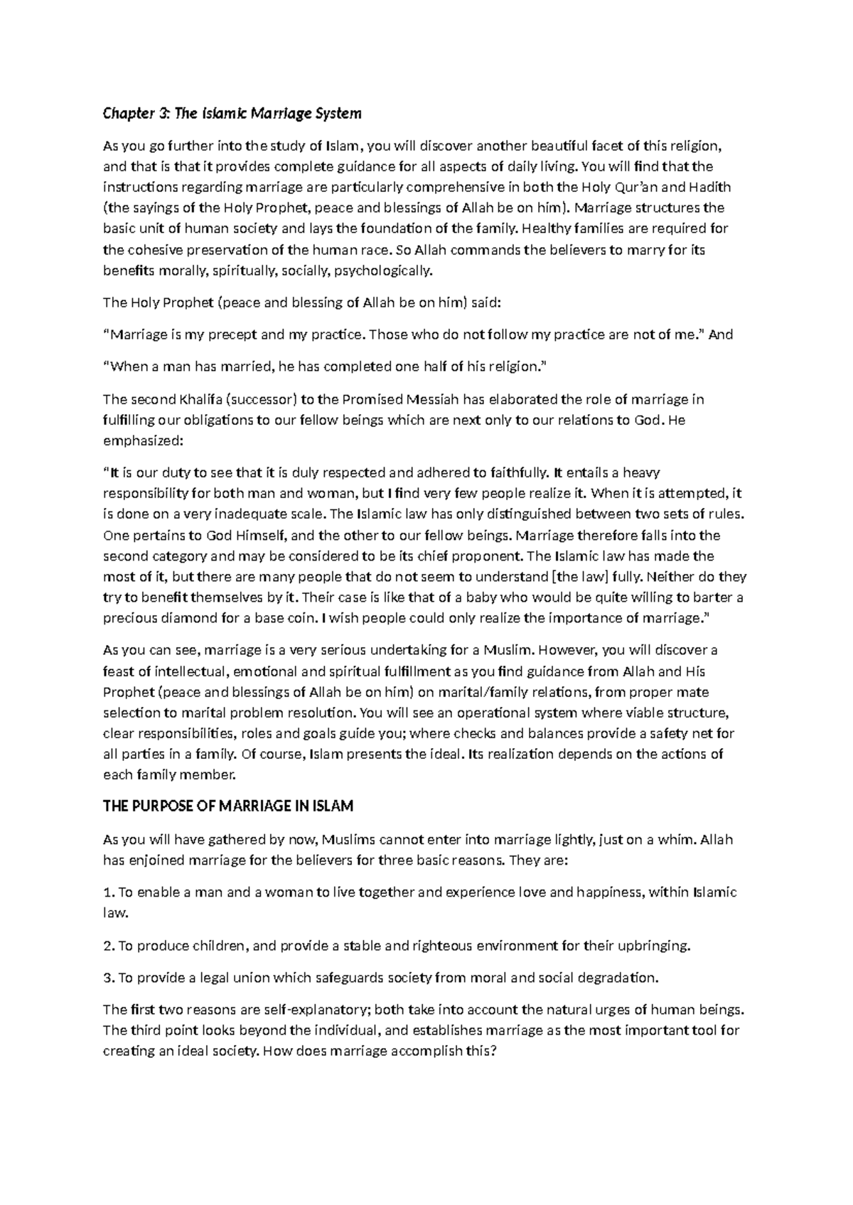 The Islamic Marriage System - You will find that the instructions ...