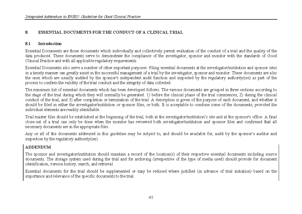 E6 R2 Section 8 Essential Docs - 8. ESSENTIAL DOCUMENTS FOR THE CONDUCT ...