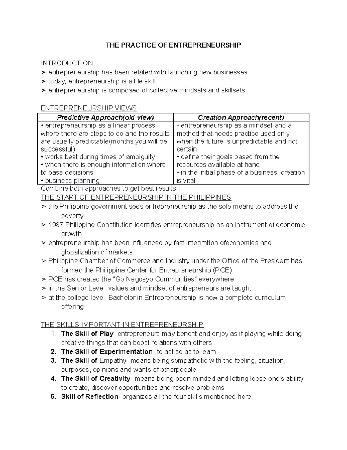 1 THE Practice OF Entrepreneurship - THE PRACTICE OF ENTREPRENEURSHIP ...