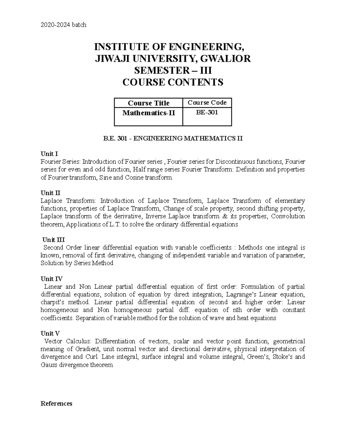 CSE 2020-2024 syllabus - INSTITUTE OF ENGINEERING, JIWAJI UNIVERSITY ...