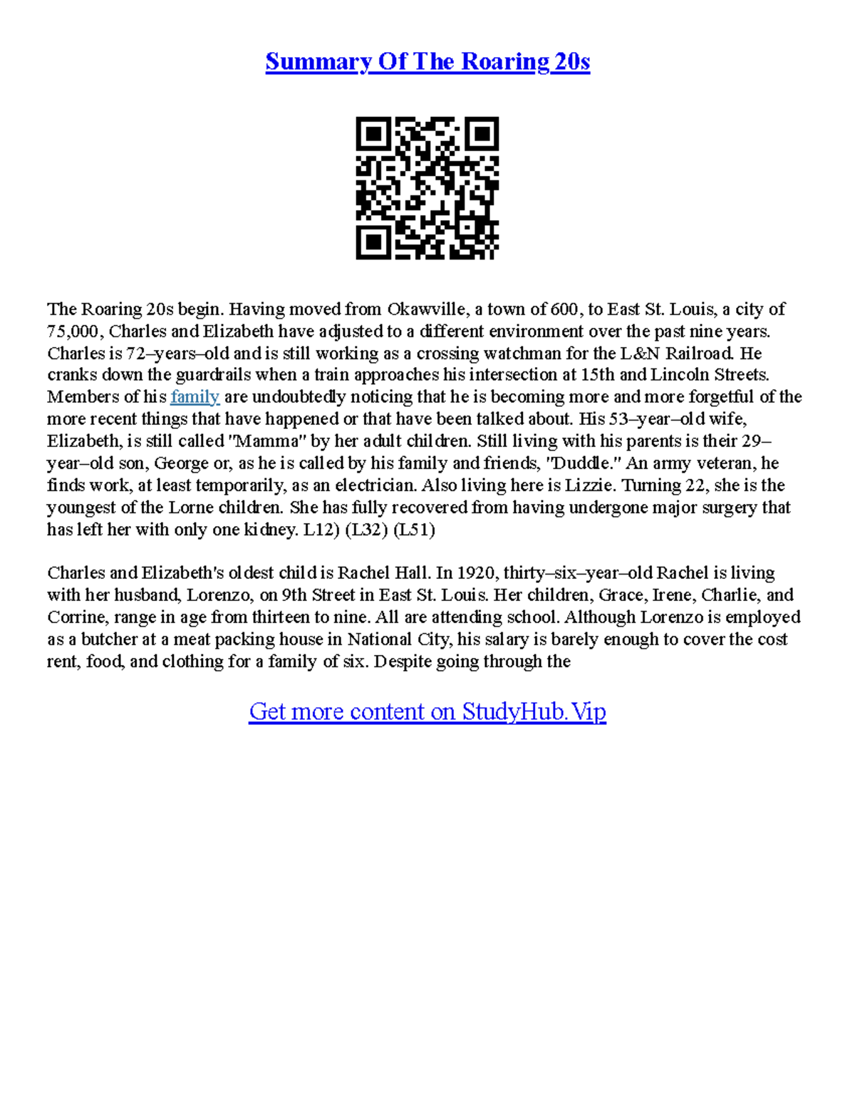 Roaring 20S Essay - Summary Of The Roaring 20s The Roaring 20s begin ...