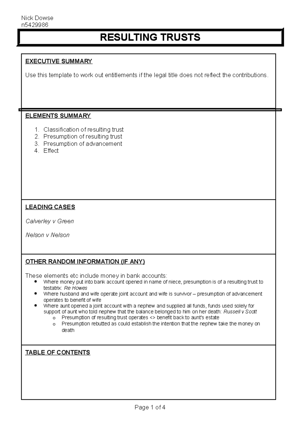 Resulting Trusts rn - n RESULTING TRUSTS EXECUTIVE SUMMARY Use this ...