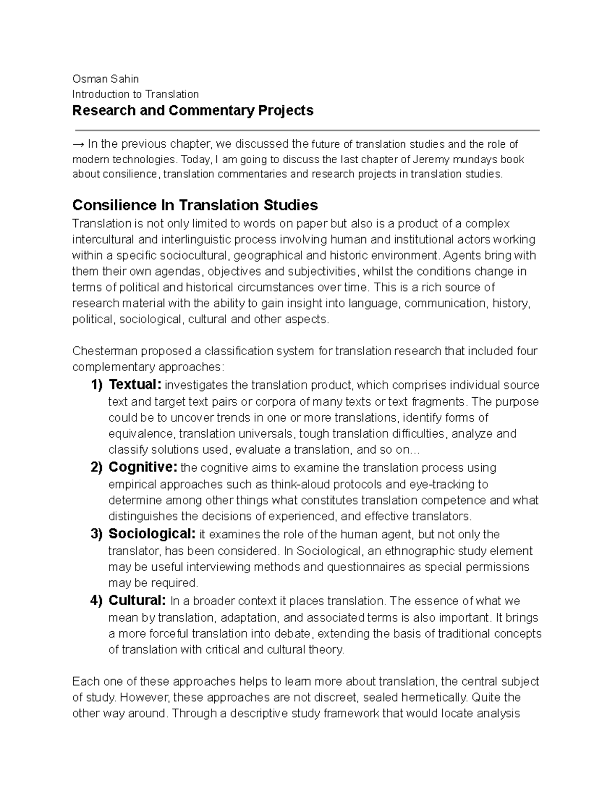 Research and Commentary Projects - Translation and Interpreting - Studocu