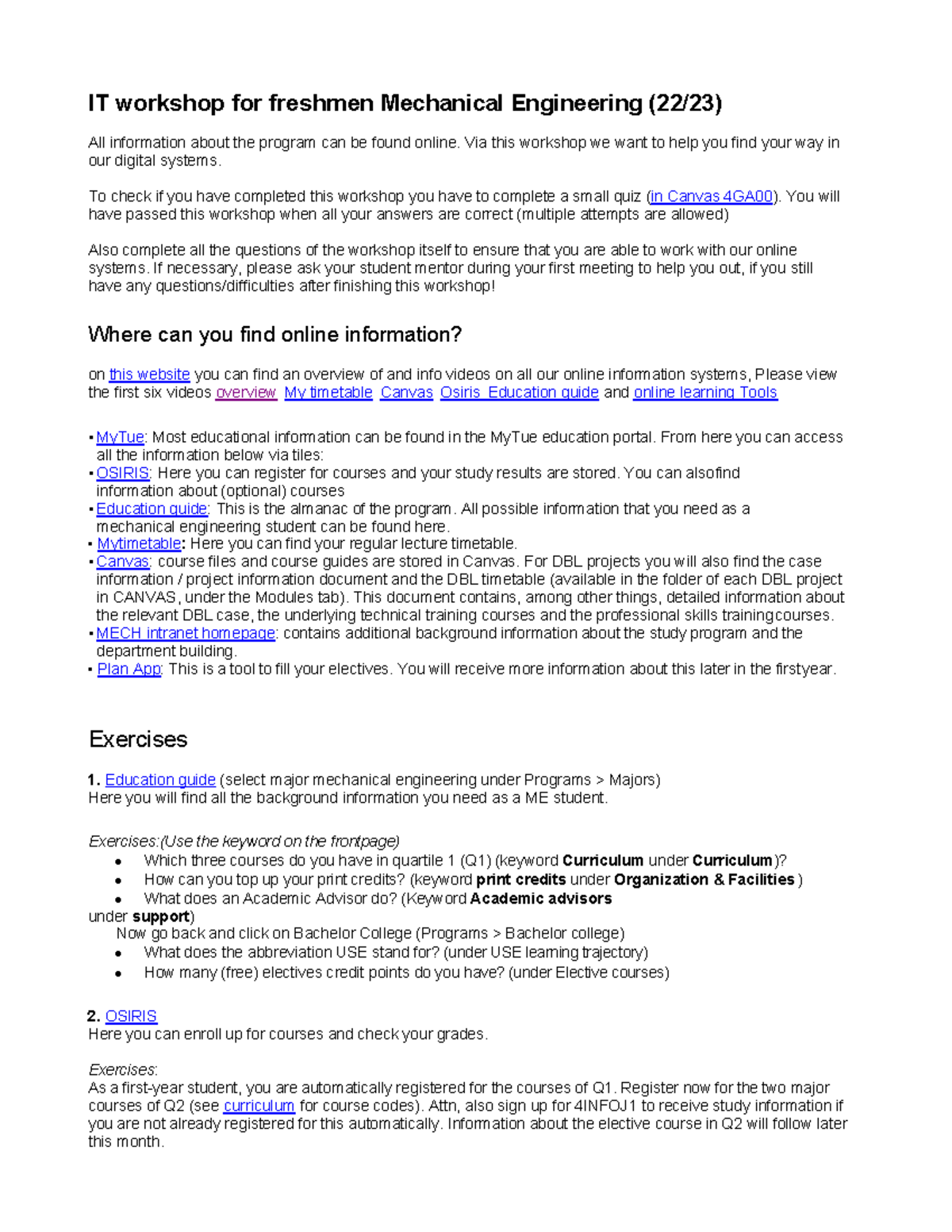 ICT workshop 2223 Mech B - IT workshop for freshmen Mechanical ...
