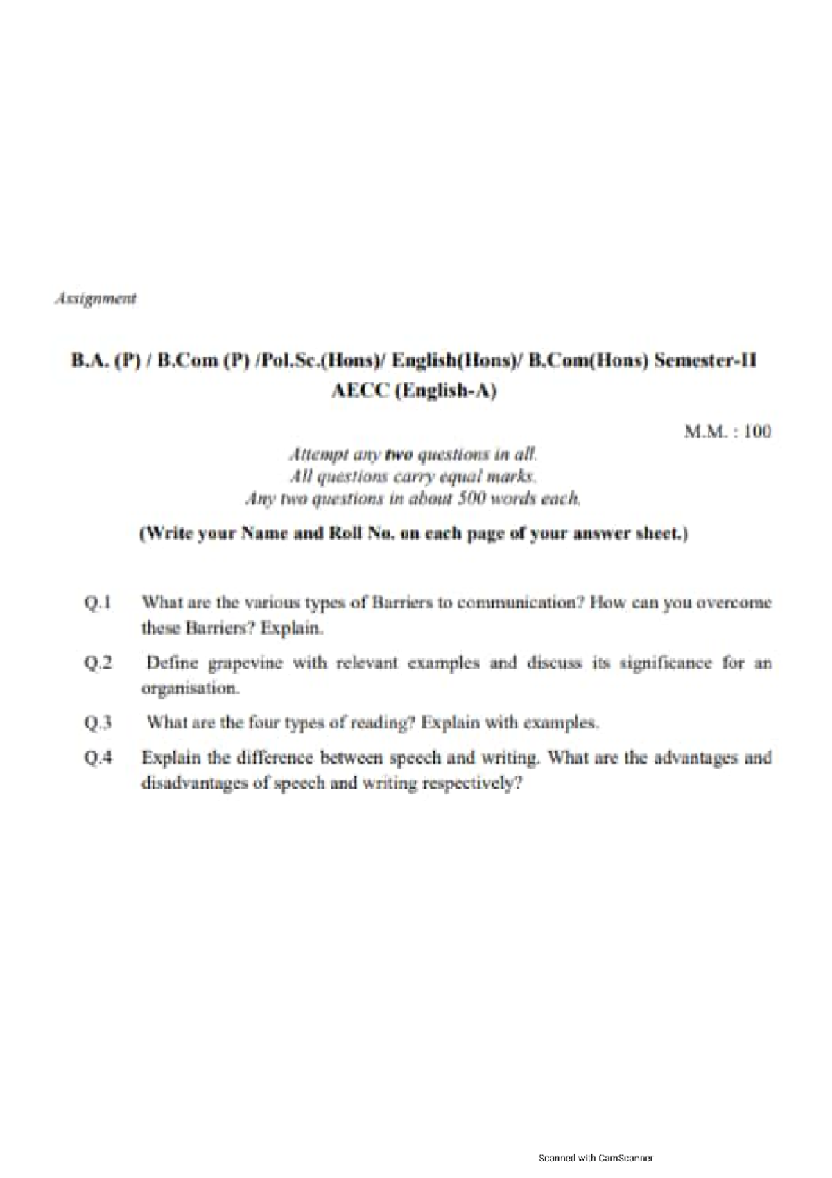 English lecture note no-5 (Delhi University 2nd semester) - Studocu