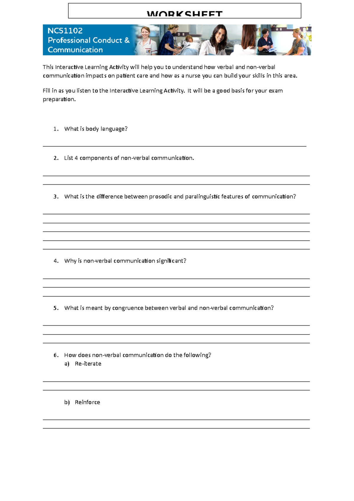 6 - objectives - WORKSHEET This Interactive Learning Activity will help ...