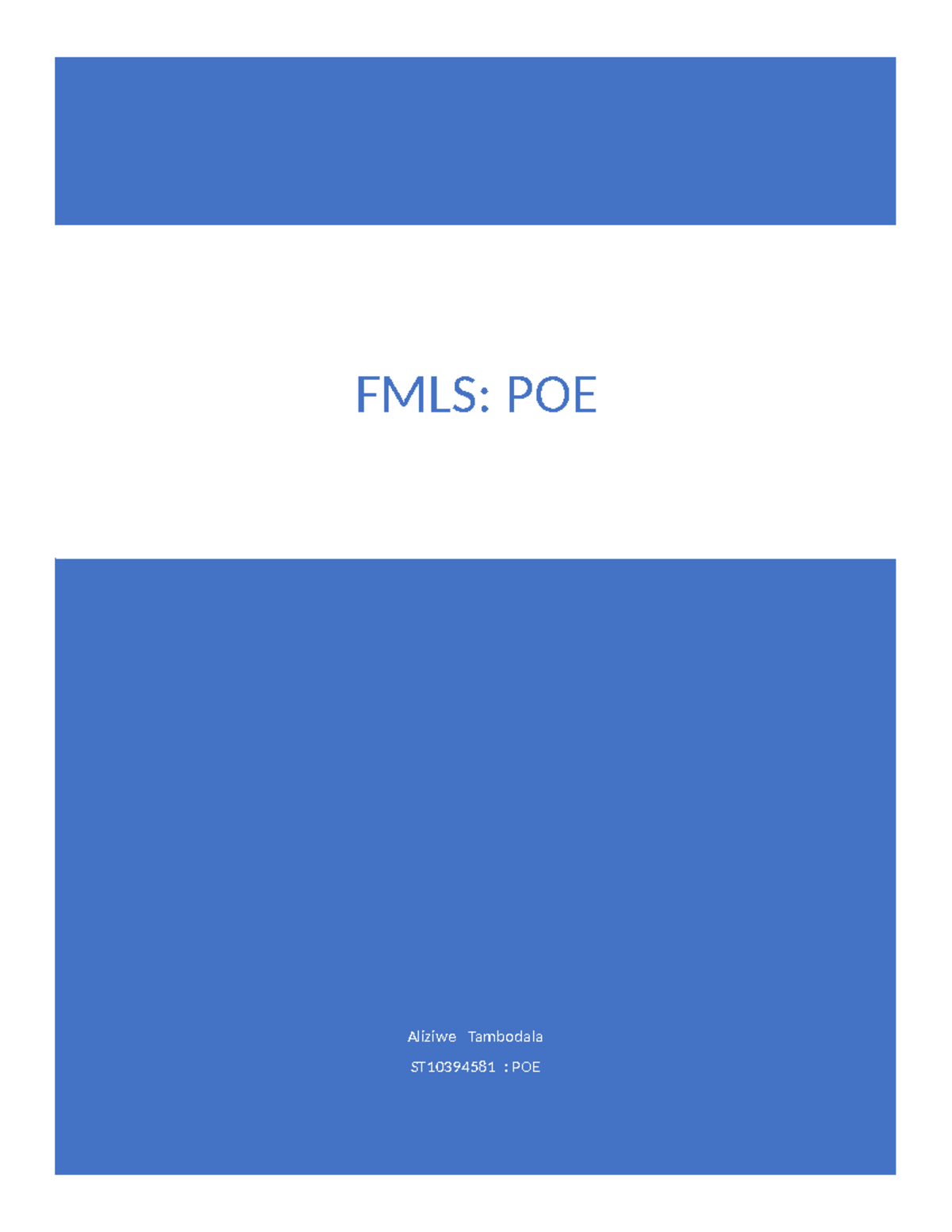 Fmls poe draft - Summary Bachelors Degree in Education -Intermediate ...