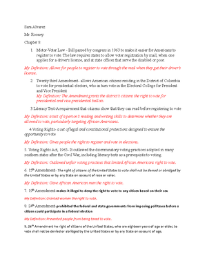 Chapter 7 AP Gov - esgSEgSE - Sara Alvarez Chapter 7 Mr. Rooney ...
