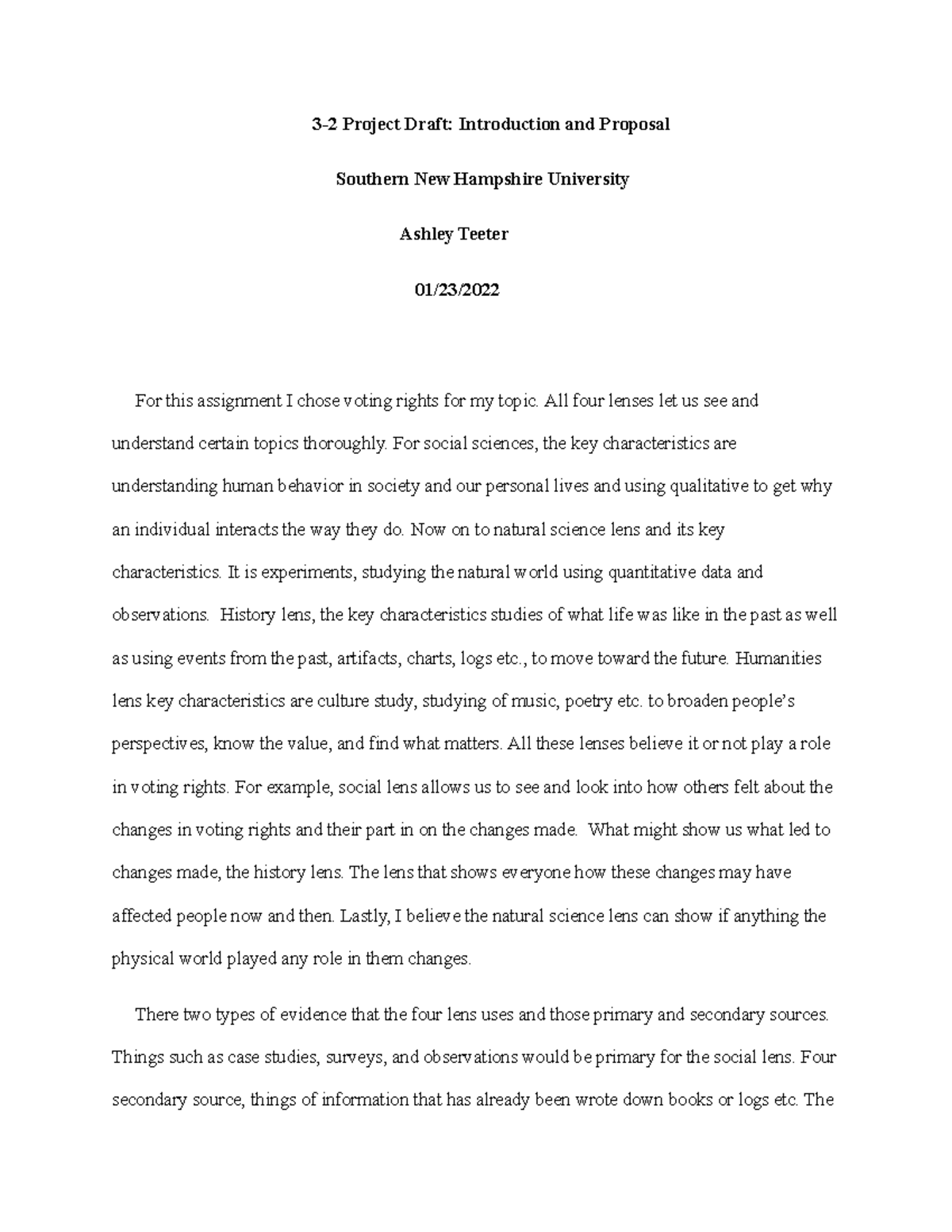 Module 3 assignment 3-2 project - 3-2 Project Draft: Introduction and ...