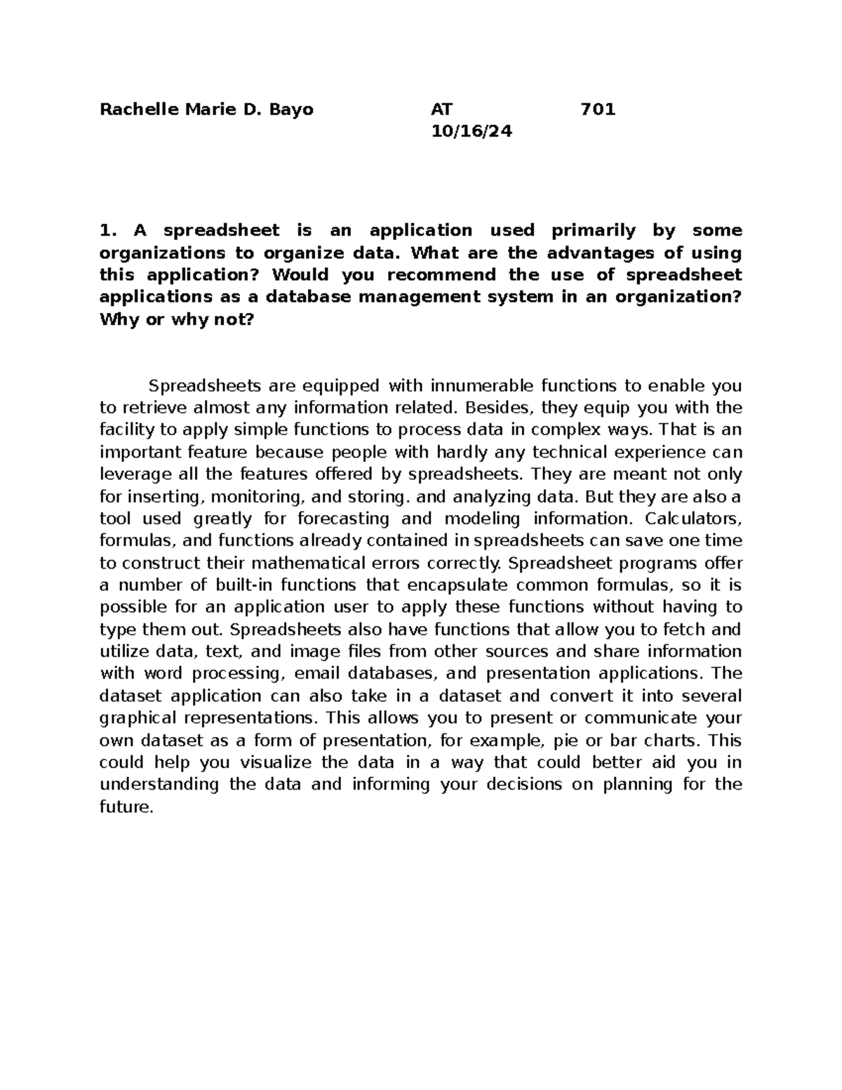 RAW DATA - GSEGESGWESGES DFBDBDBSE - Rachelle Marie D. Bayo AT 701 10 ...