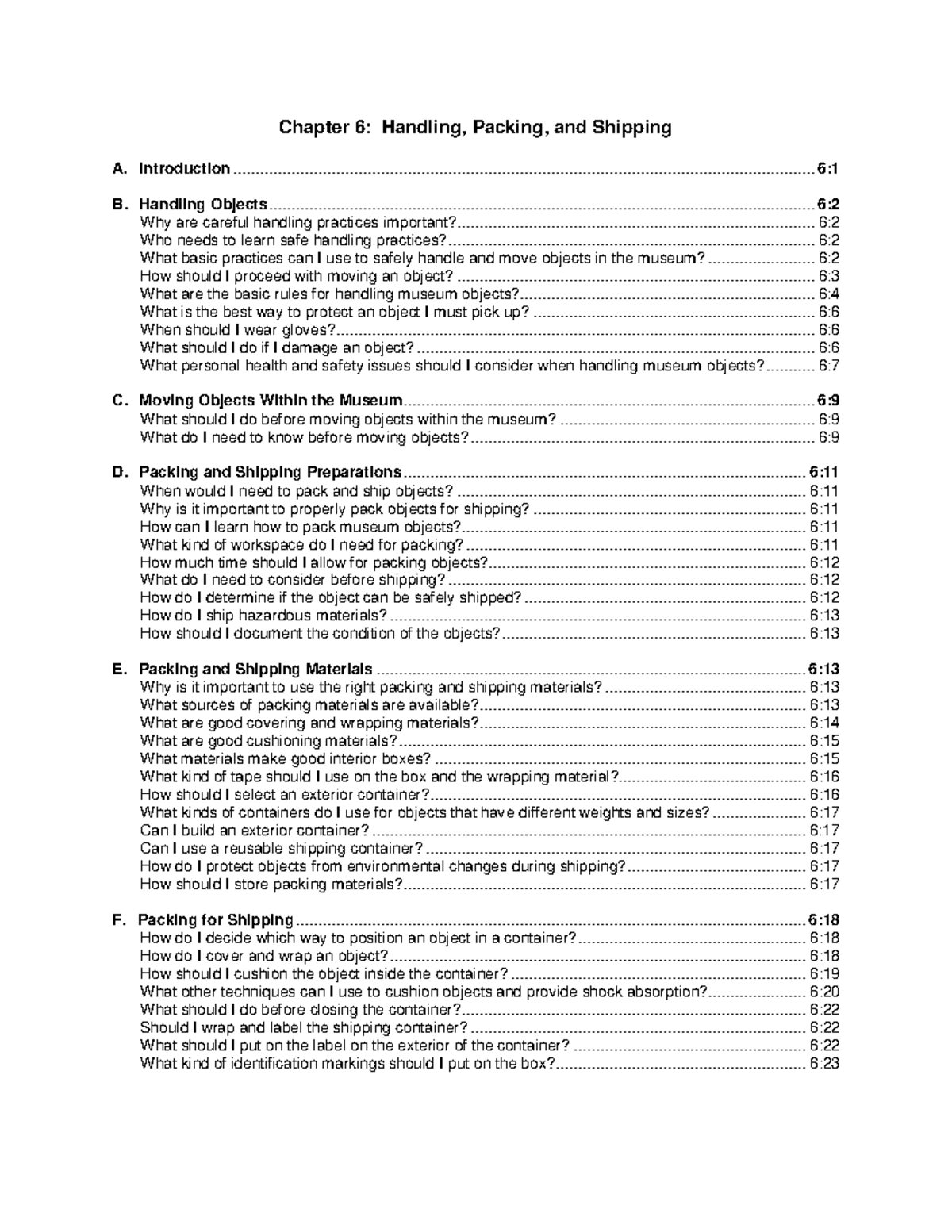 Chap6Museum& museology - Chapter 6: Handling, Packing, and Shipping A ...