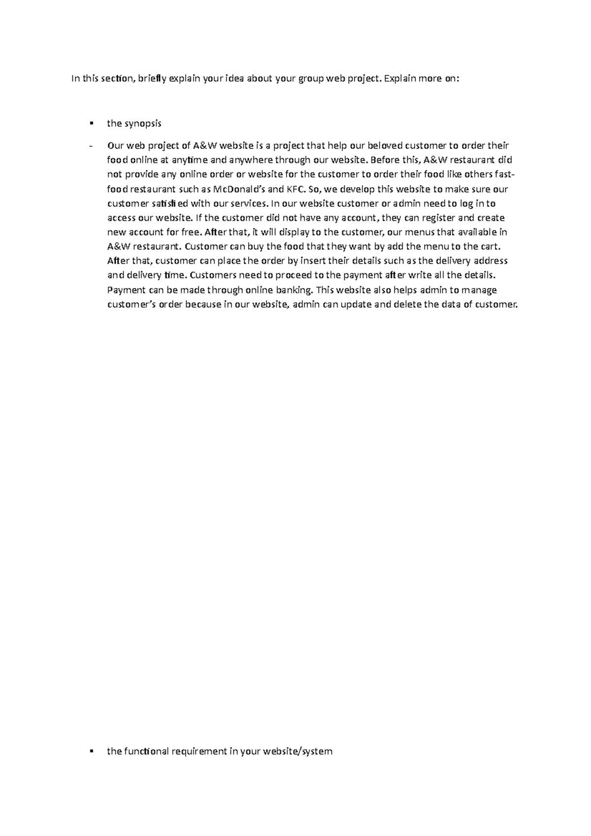 background of case study - In this section, briefly explain your idea ...