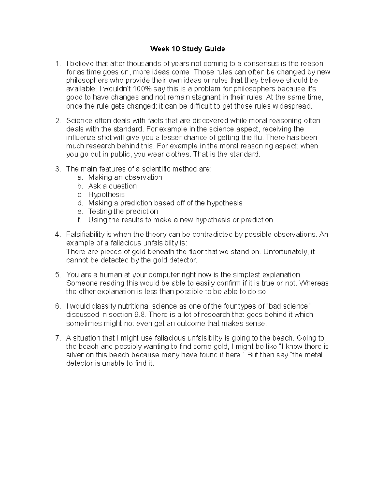 Week 10 Study Guide - Taylor Morgan - Week 10 Study Guide I believe ...