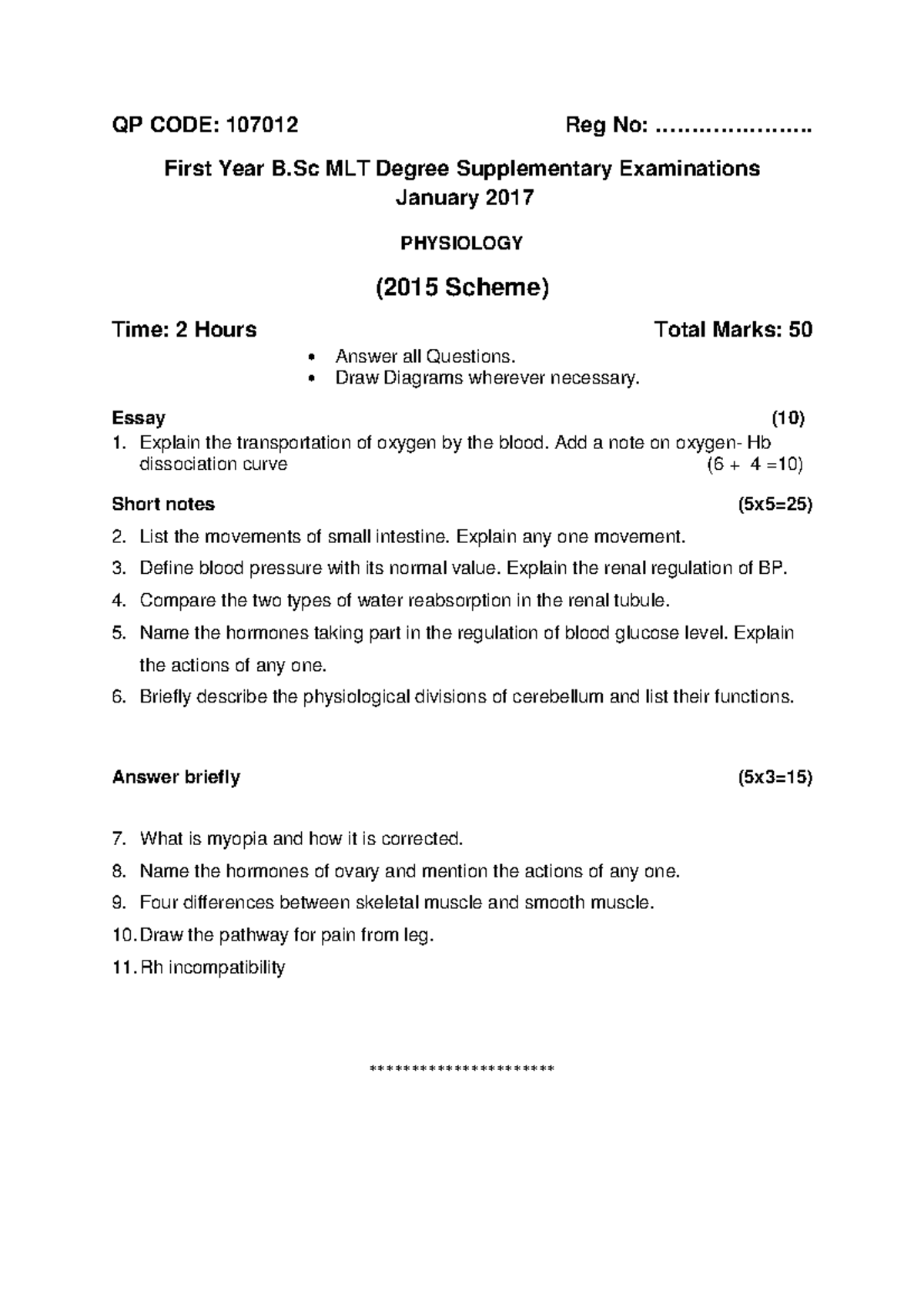 MLT Jan 2017 , 2015 scheme qn ppr - QP CODE: 107012 Reg No ...