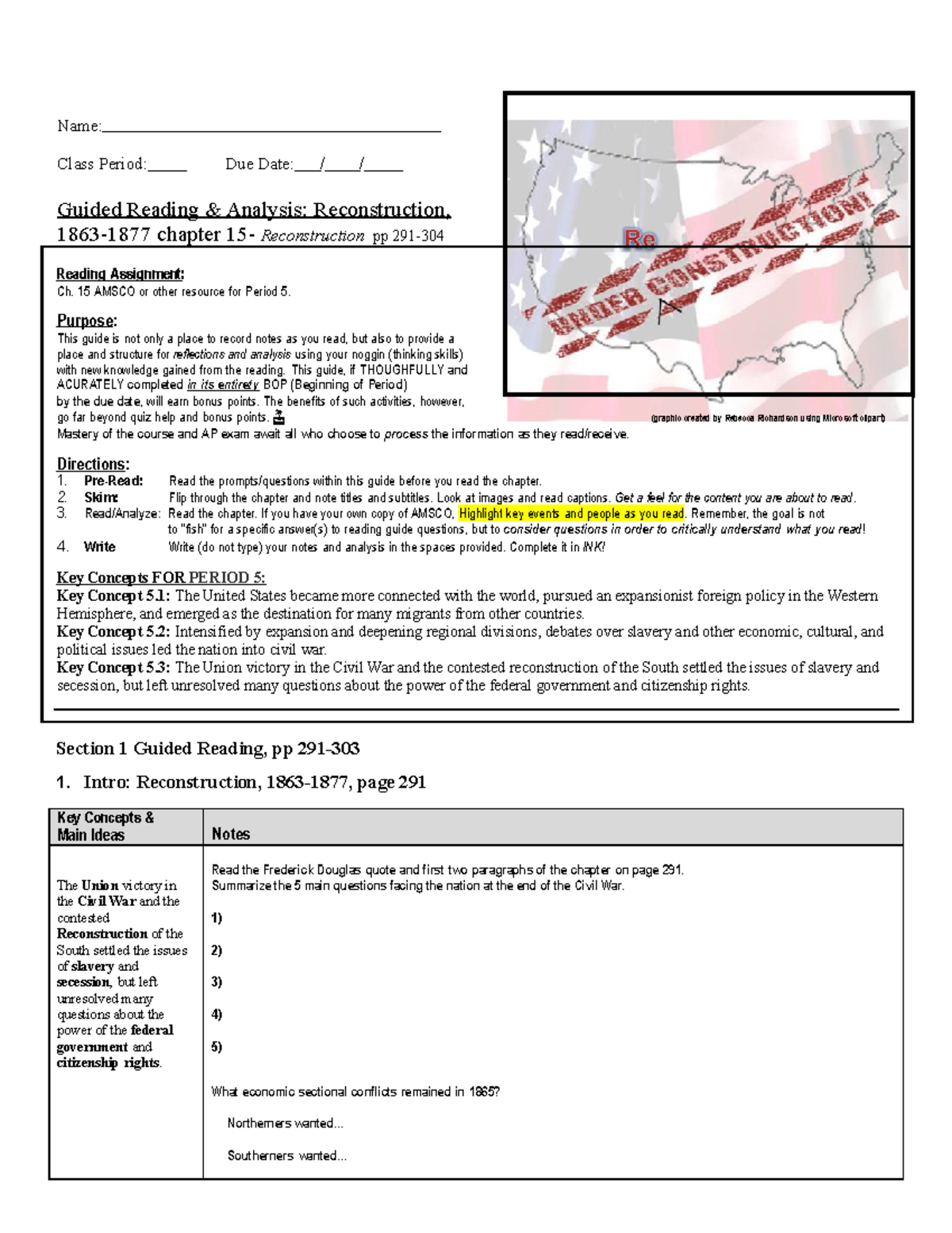 Chapter 15 - wecwecwd - Name: Class Period: Due Date: / / Guided ...