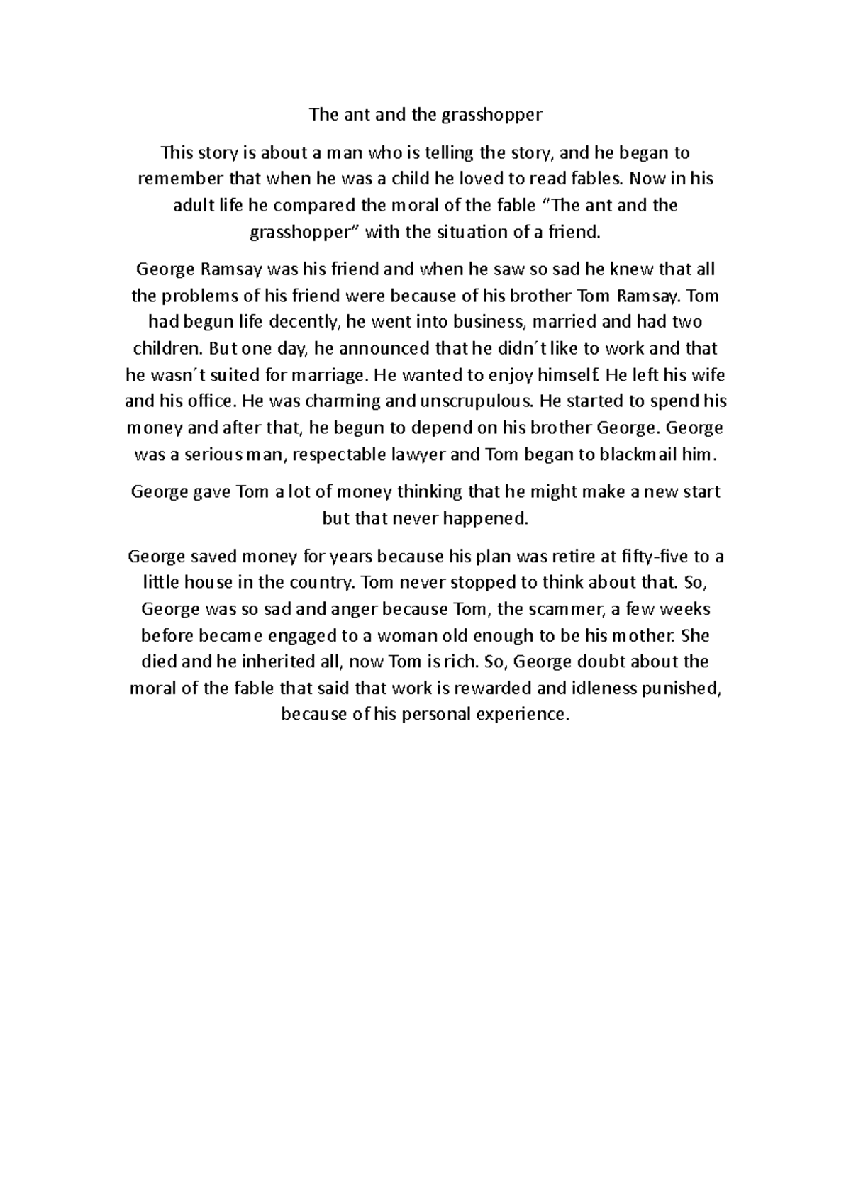The ant and the grasshopper gi - The ant and the grasshopper This story ...
