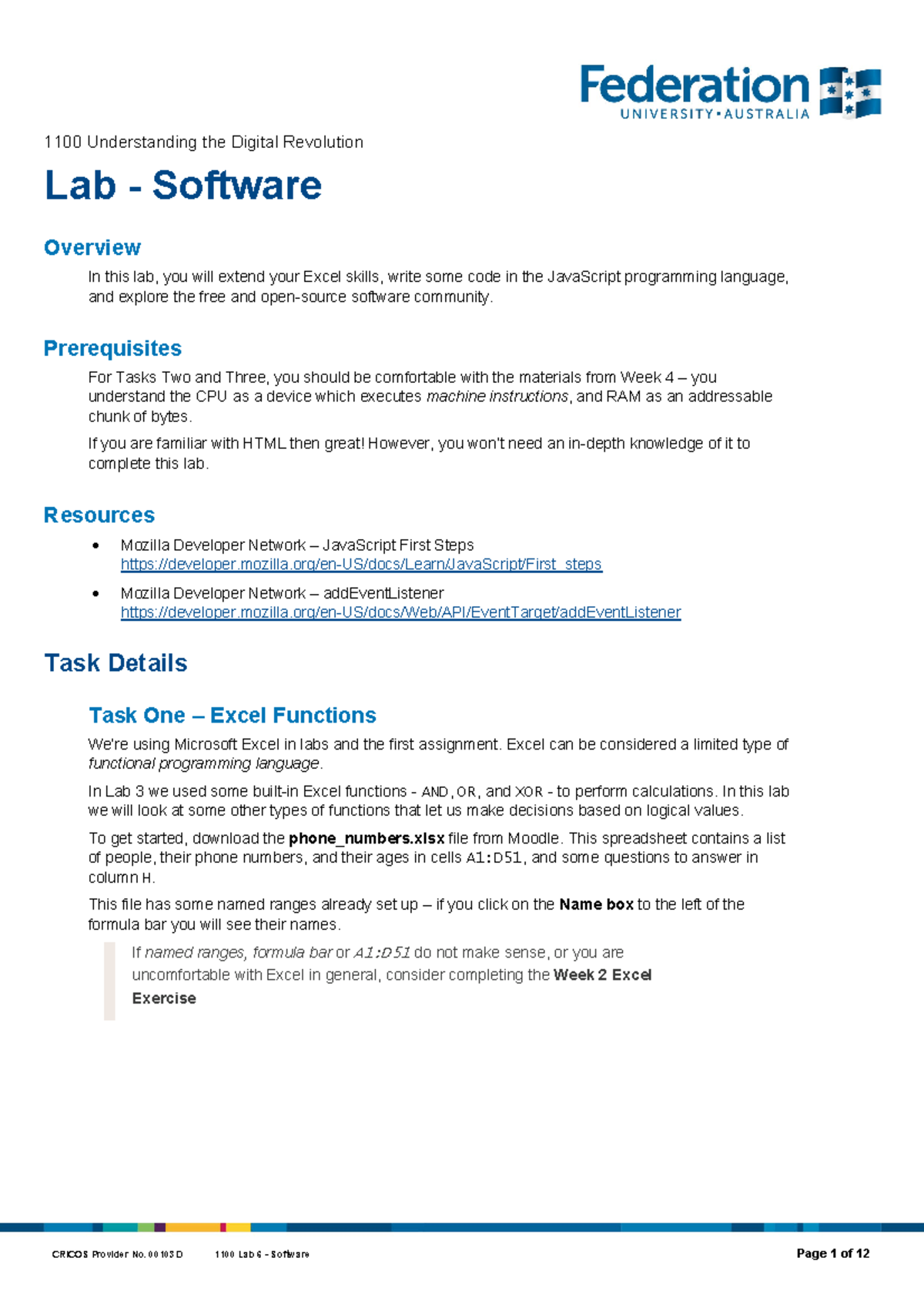 1100 Lab 6 - Software - good - 1100 Understanding the Digital ...