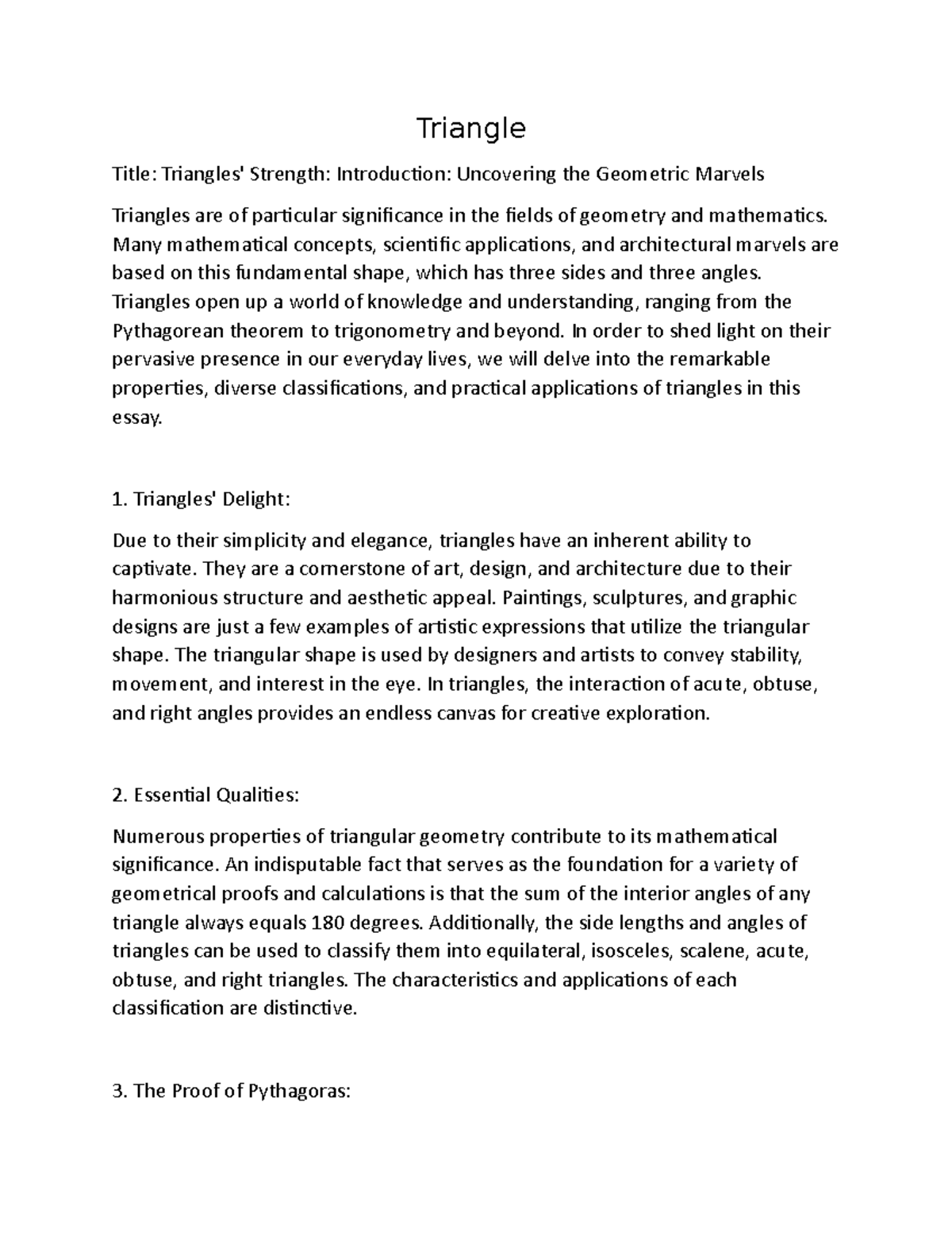 Triangle - Triangle Title: Triangles' Strength: Introduction ...