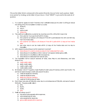 Fundamentals of Accounting 2 (Quiz with answers) - 1 October 4 2020 All ...