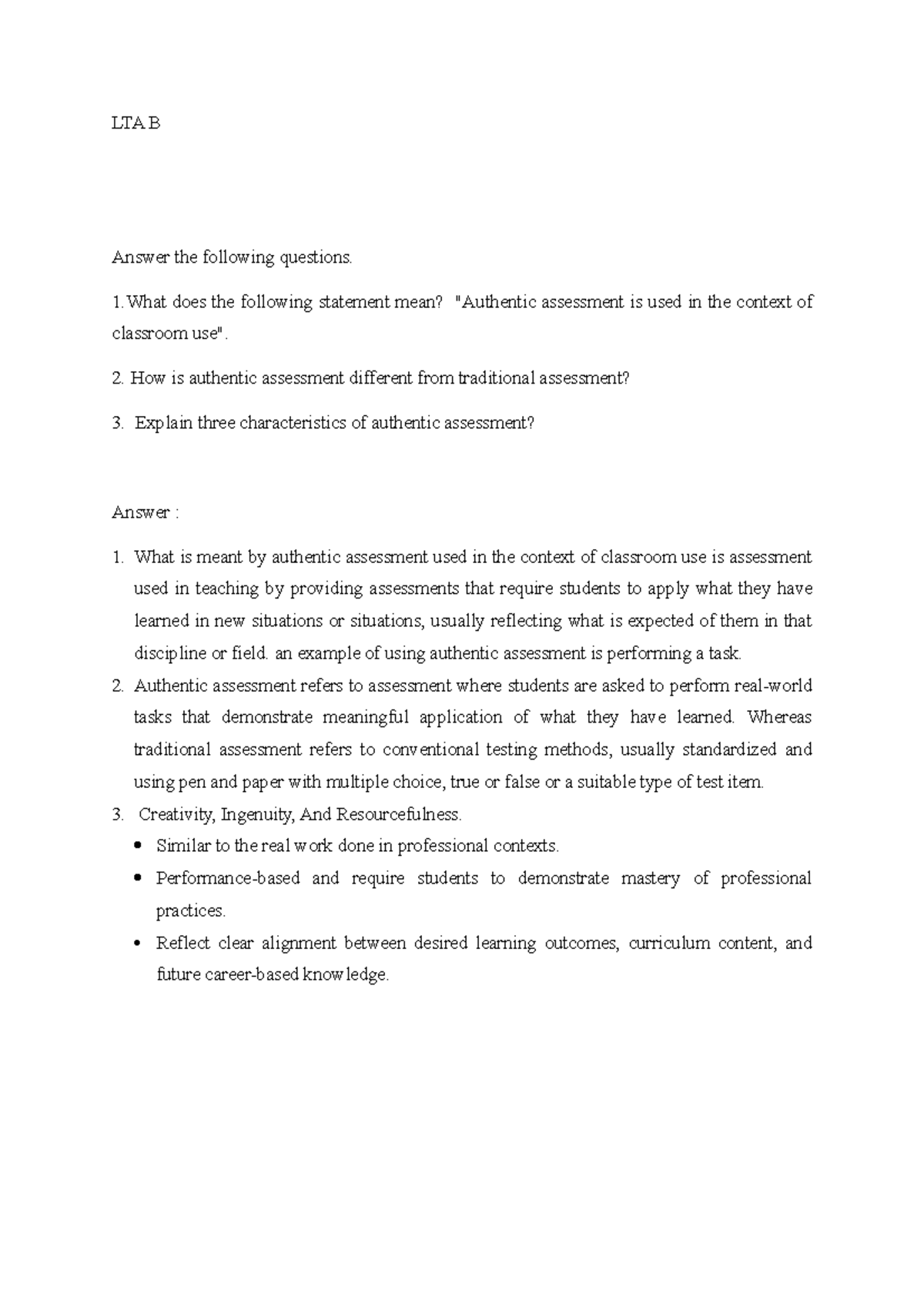 Language testing and assessment assignment about authentic material ...