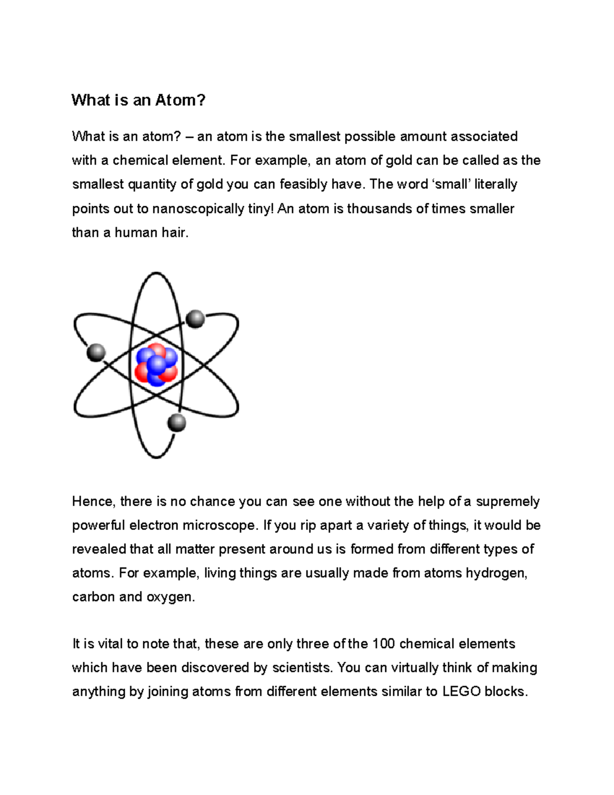 What is an Atom - What is an atom? – an atom is the smallest possible ...