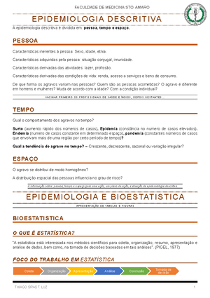 Resumo de Epidemiologia - Warning: TT: undefined function: 32 Warning: TT: undefined function ...