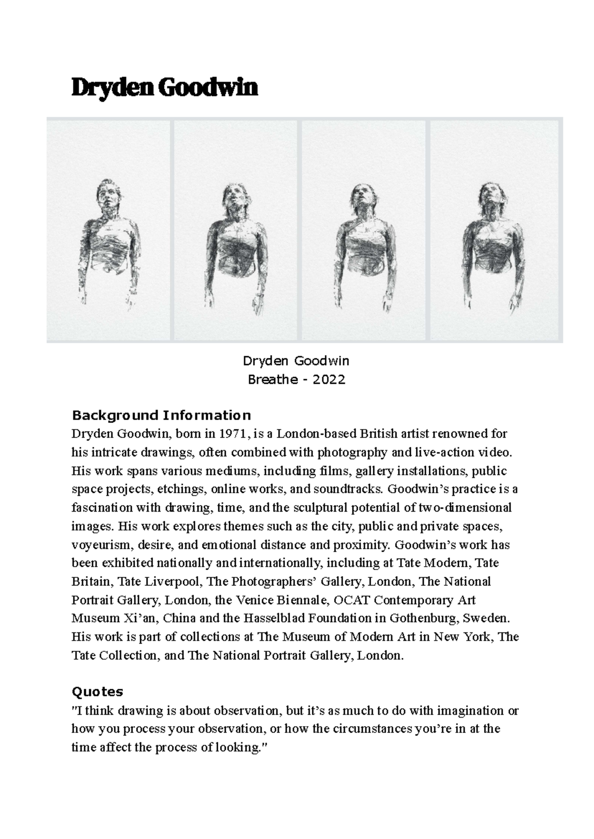 HSC YEAR 12 Dryden Goodwin - Study Page - Dryden Goodwin Dryden Goodwin ...