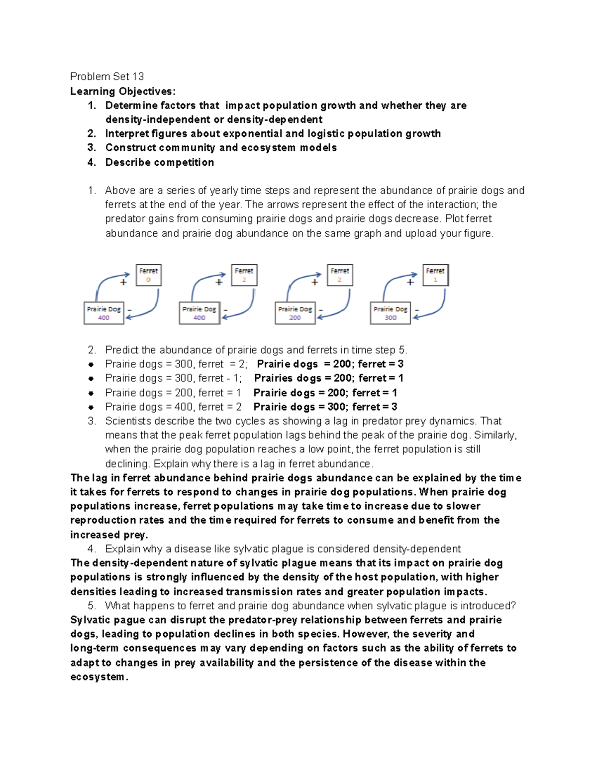 Problem Set13 - Determine factors that impact population growth and ...
