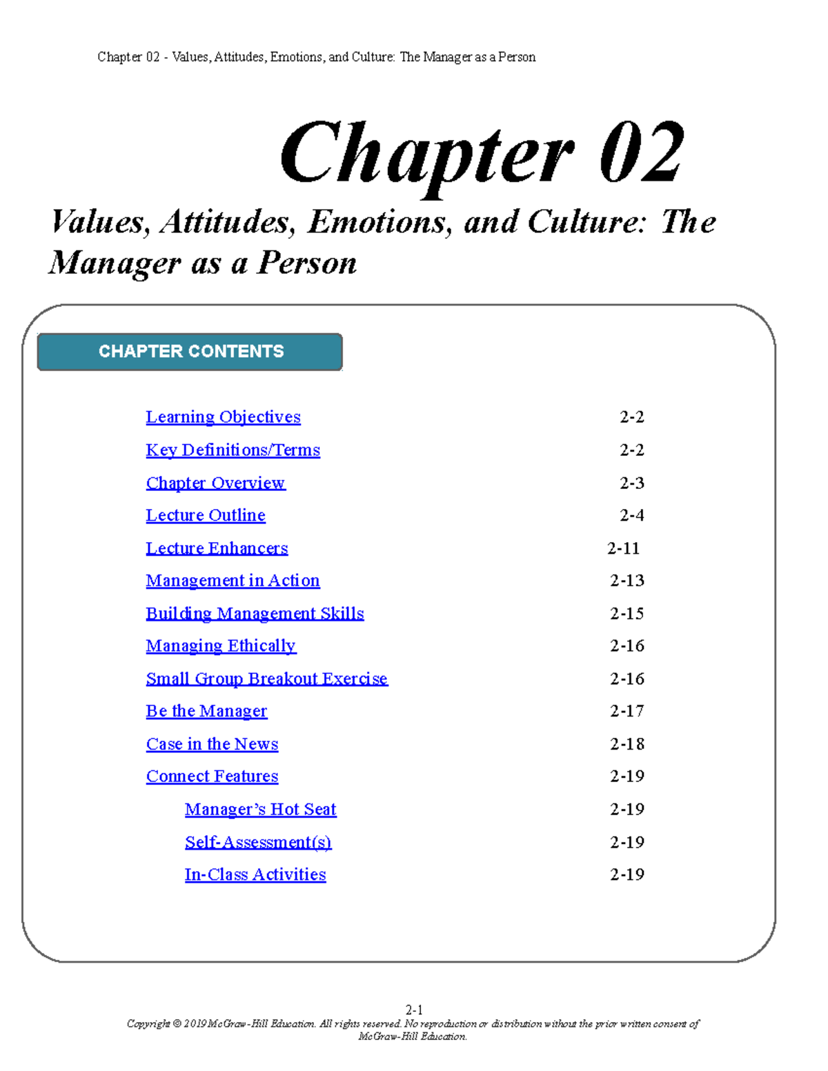 Chapter 2 notes - Values, Attitudes, Emotions, and Culture: The ...
