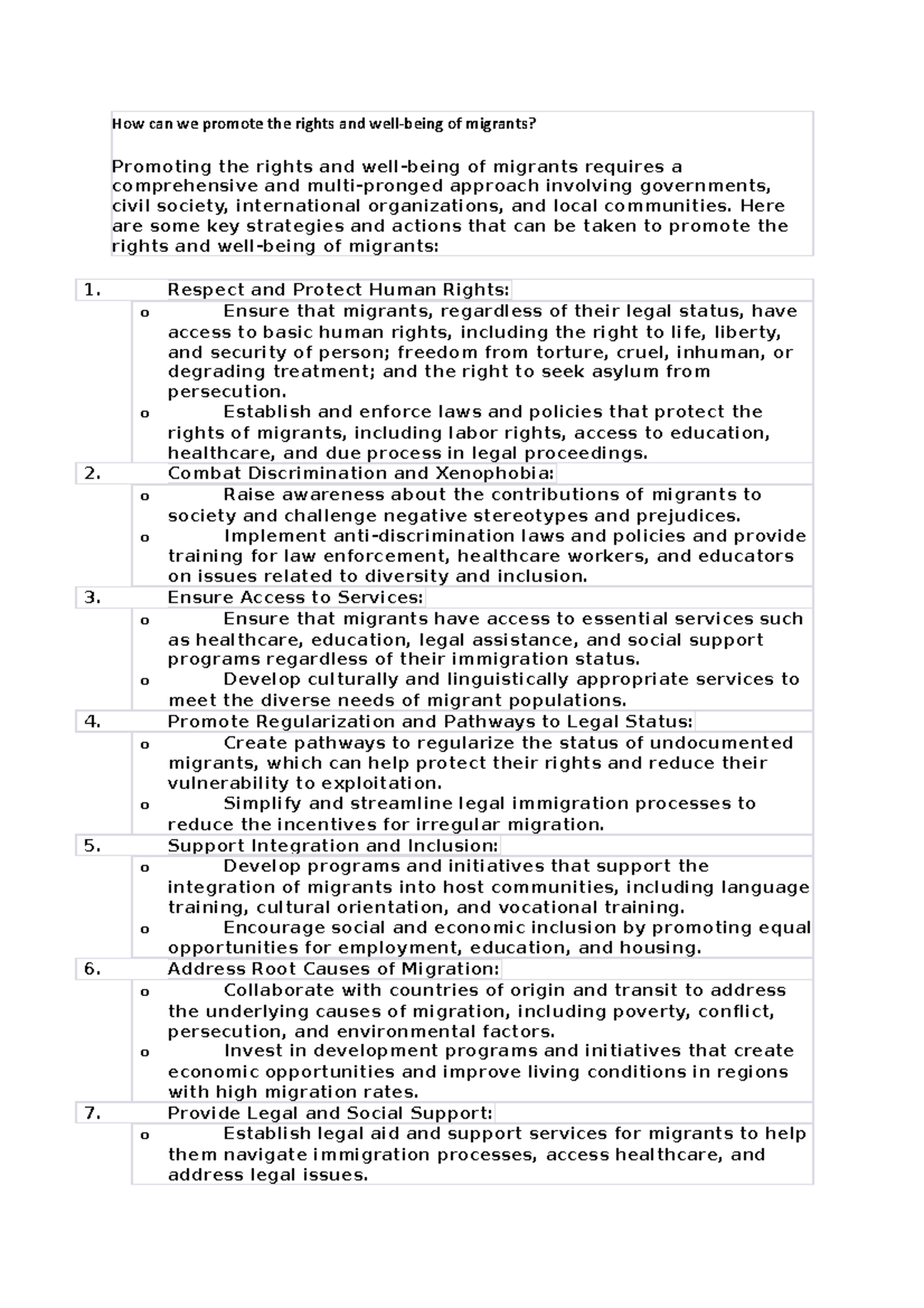 How can we promote the rights and well - Here are some key strategies ...