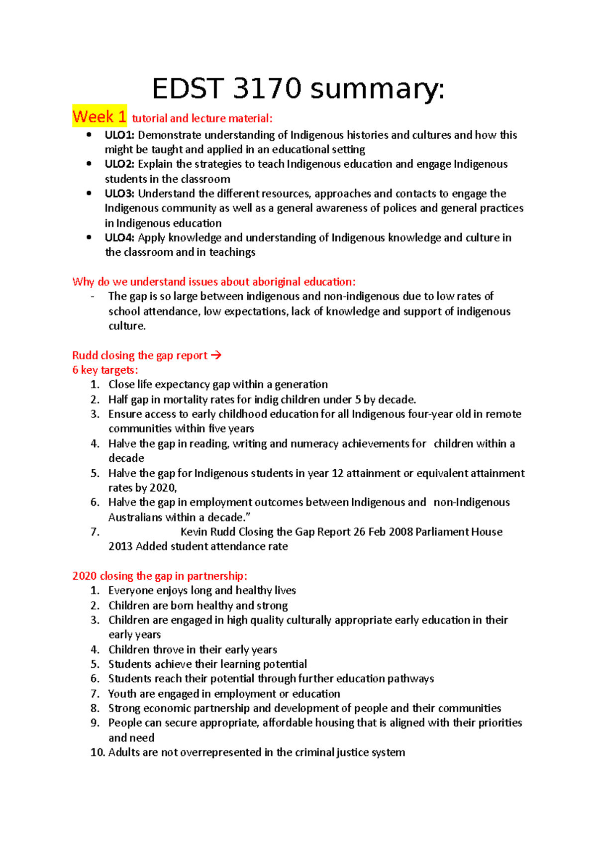 EDST 3170 summary - EDST 3170 summary: Week 1 tutorial and lecture ...