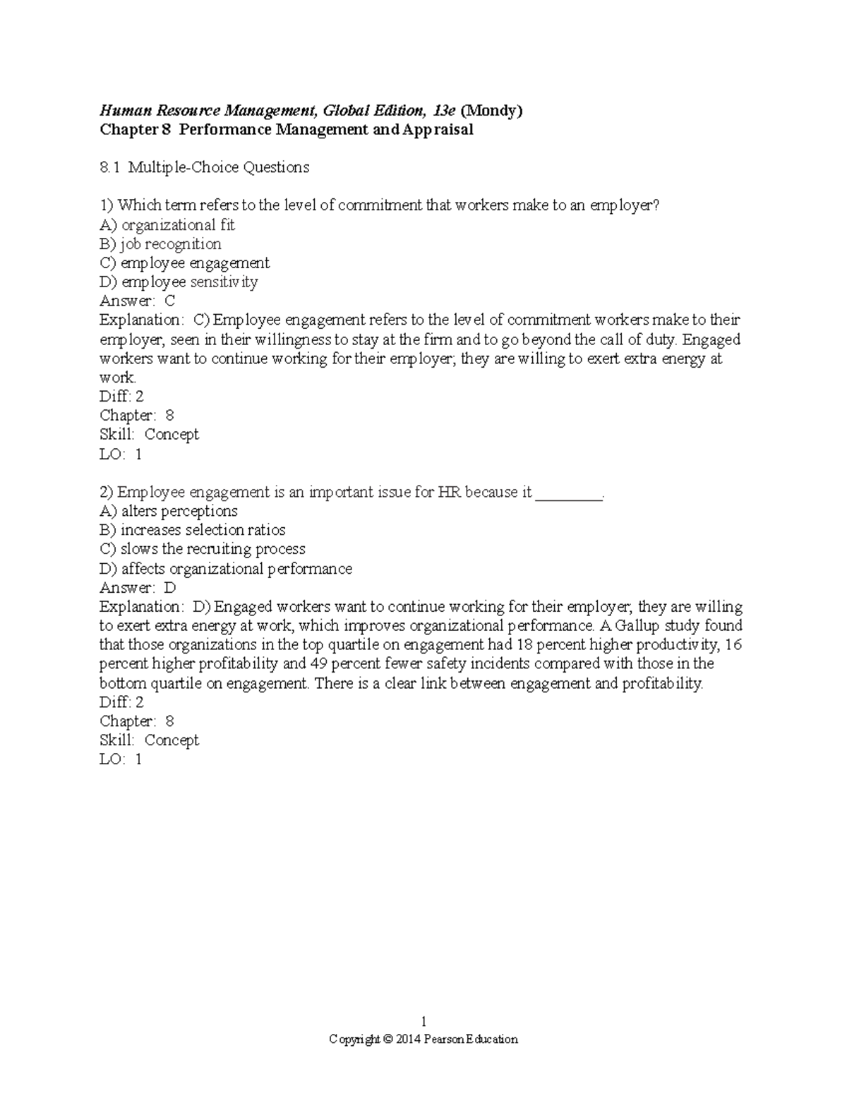 Chapter 08 GE - QUESTIONS - Human Resource Management, Global Edition ...