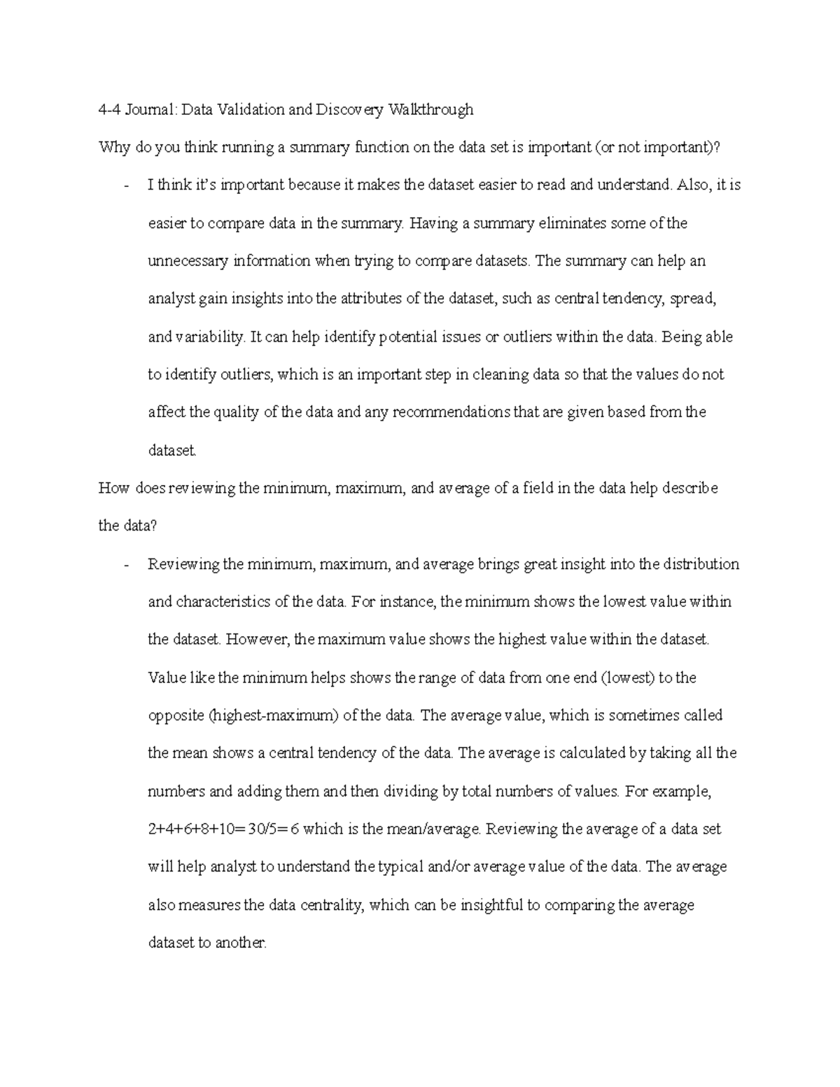 4-4 Journal Data Validation and Discovery Walkthrough - Also, it is ...