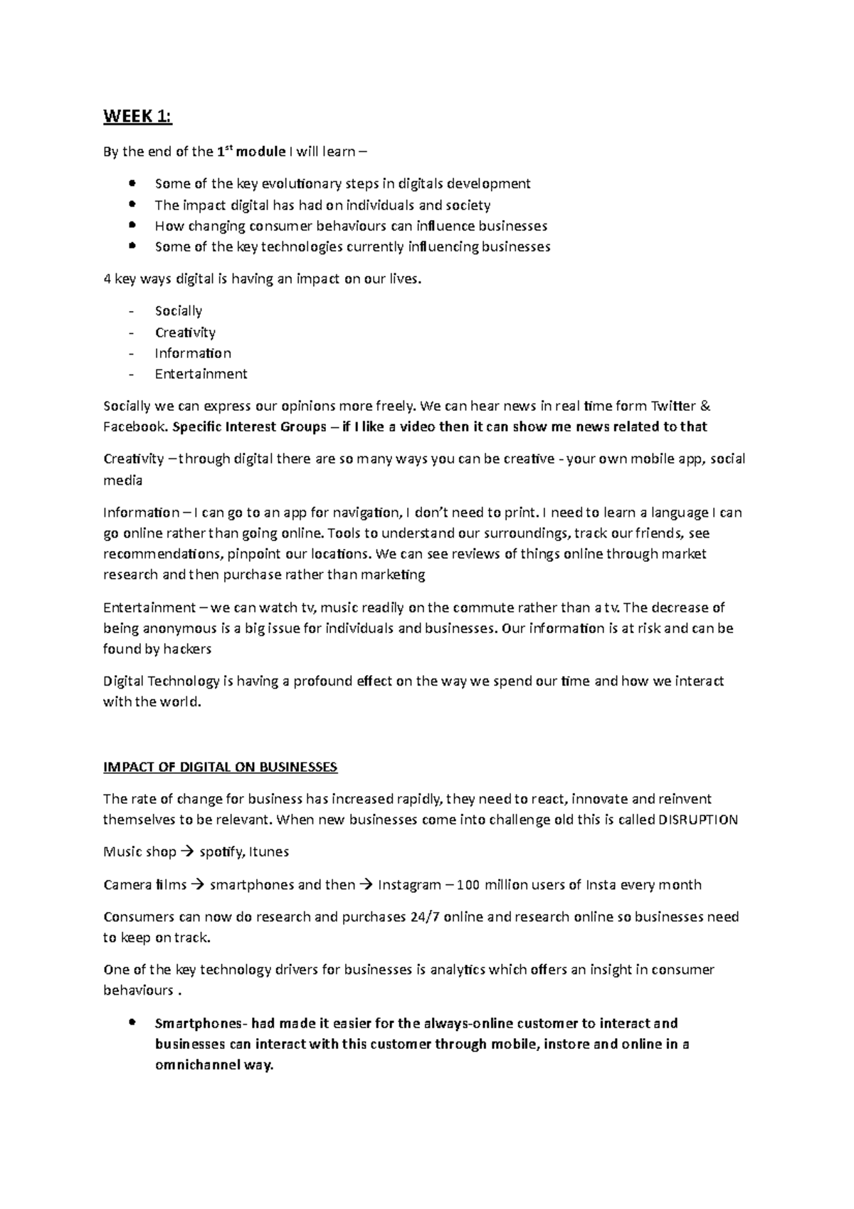 Digital fundamentals Part 1 - WEEK 1: By the end of the 1st module I ...