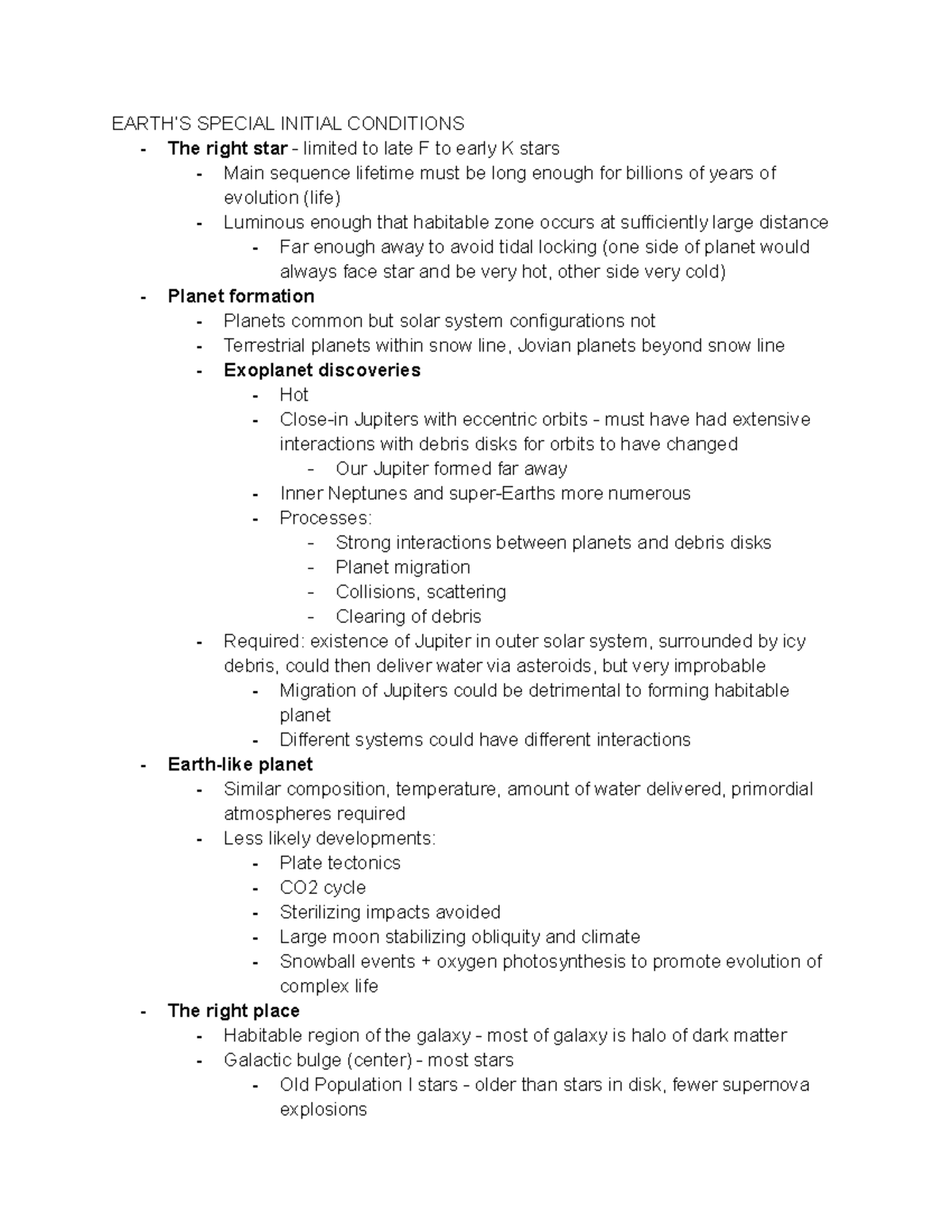 Week 10 Lecture Tues 6 4 19 - The Rare Earth Hypothesis - EARTH’S ...