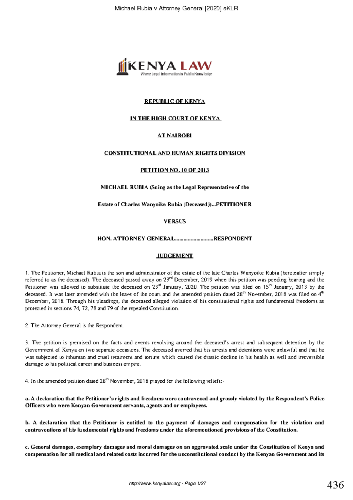 Bundle of Authorities - REPUBLIC OF KENYA IN THE HIGH COURT OF KENYA AT ...