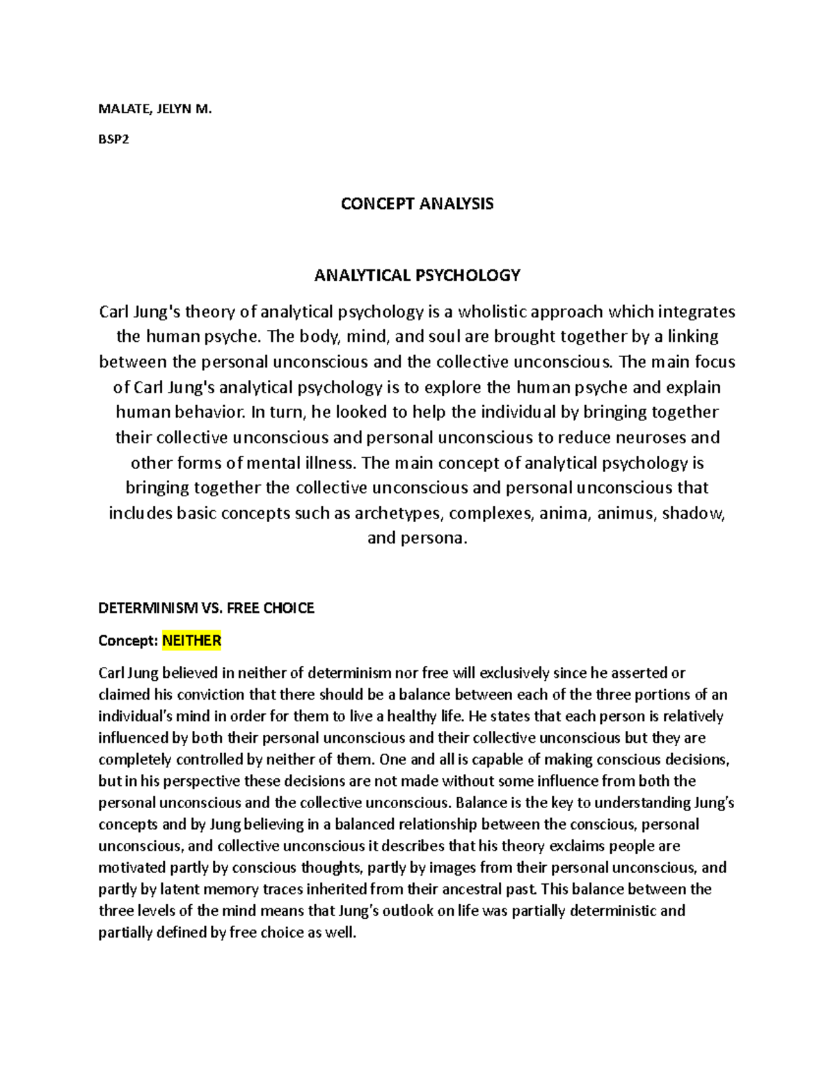 PSYCH 104 (TASK1 Concept Analysis) - MALATE, JELYN M. BSP CONCEPT ...