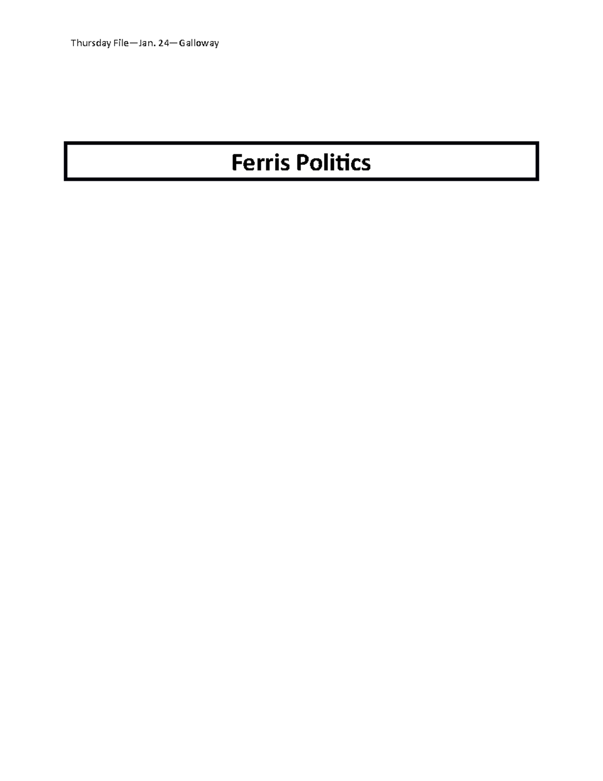 Immigration link to hegemony - Ferris Politics 1NC Shell ####### as the ...