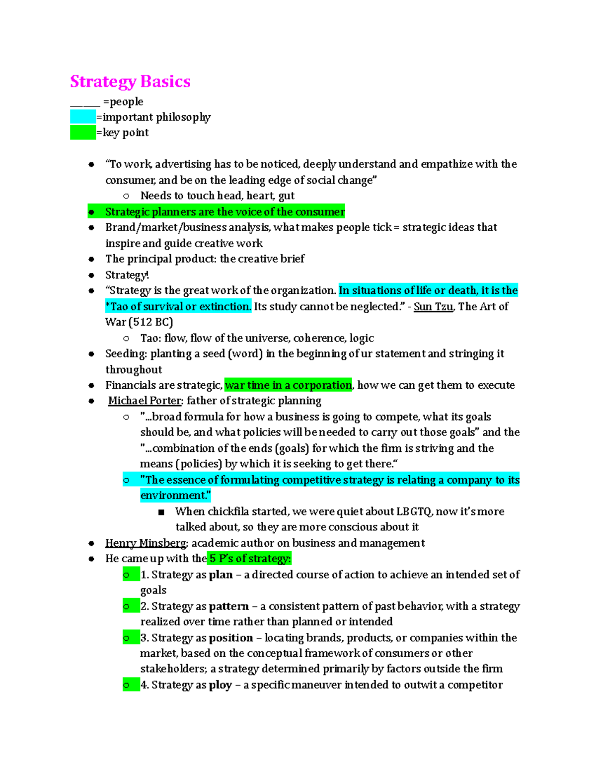 STC200 Basic Intro - Strategy Basics _______ =people =important ...